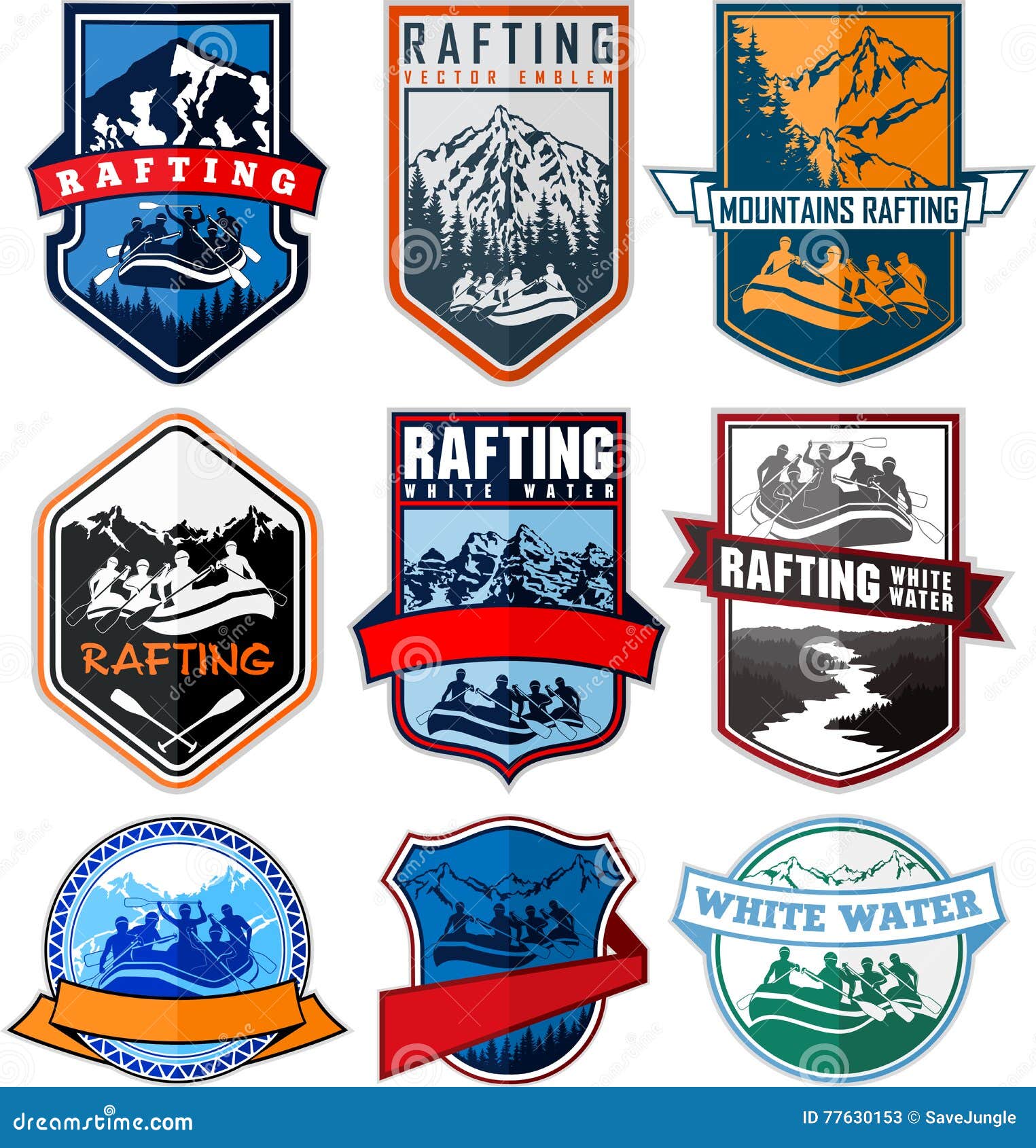 Vector Rafting Emblem Logo | CartoonDealer.com #77370842