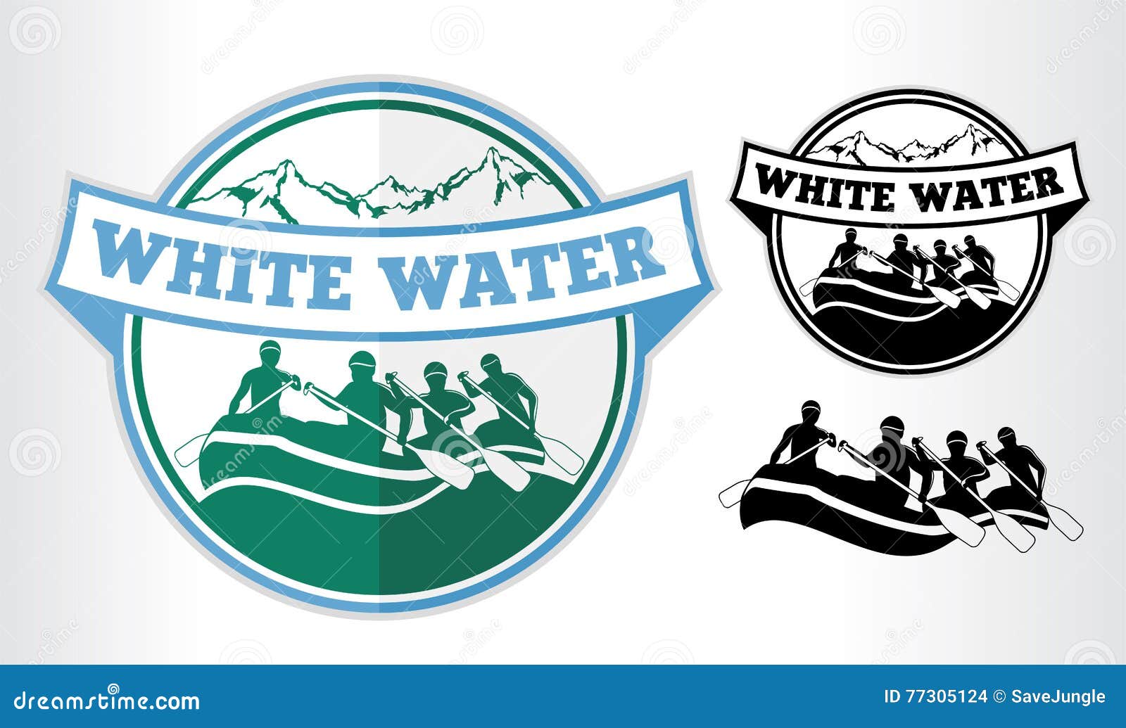 Set of Vector Rafting Emblems Logo Stock Vector - Illustration of ...