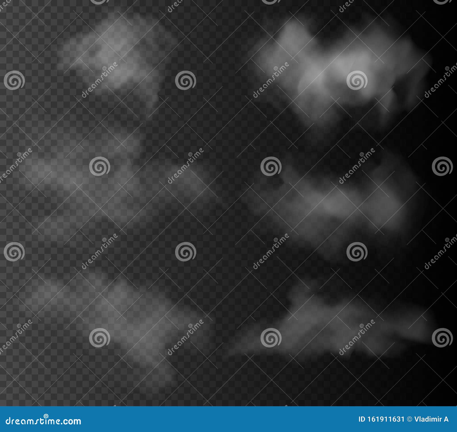 Set of the Vector Realistic Clouds Isolated on Dark Transparent ...
