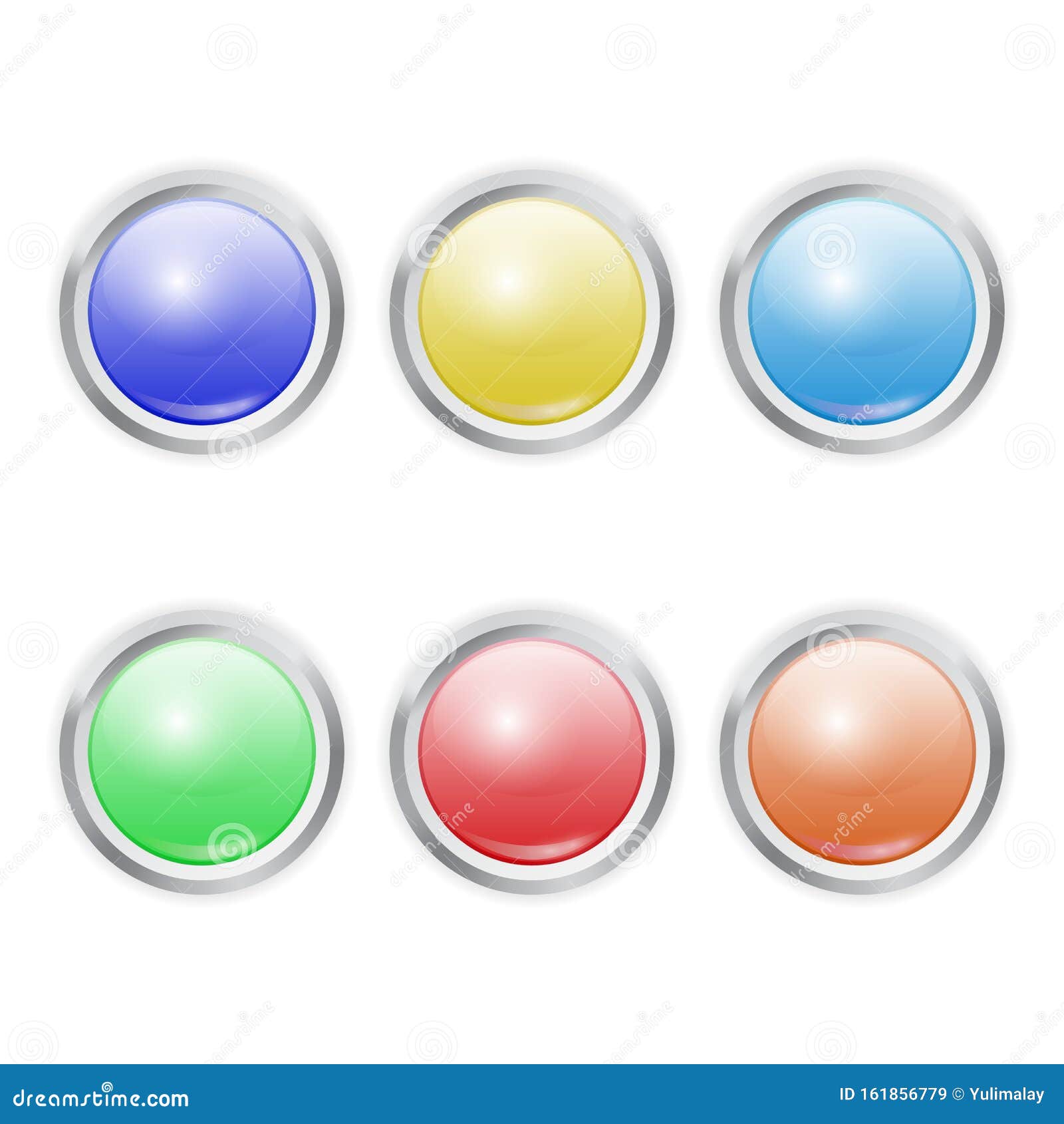 Set of Vector Realistic Colorful Plastic Button Stock Vector ...
