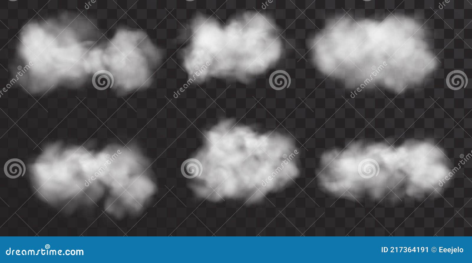 Set of Vector Realistic Cumulus Clouds Isolated on Translucent ...
