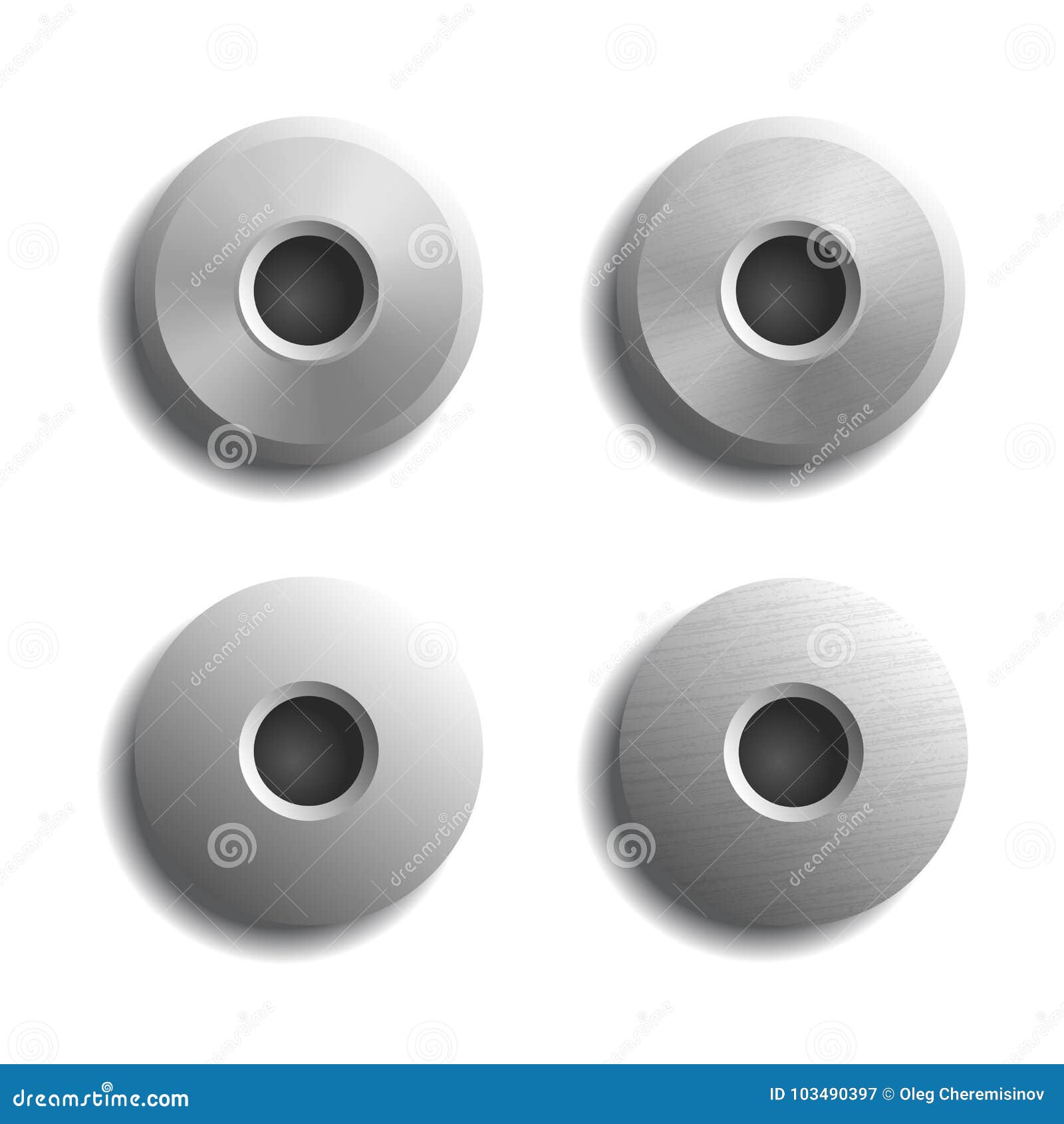 Set of Vector Realistic Rivets Isolated on White. Stock Vector ...