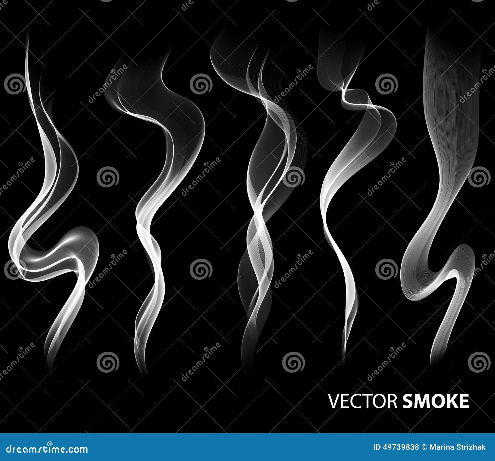 Set of Vector Realistic Smoke on Black Background Stock Vector ... Set of Vector Realistic Smoke on Black Background Stock Vector ...