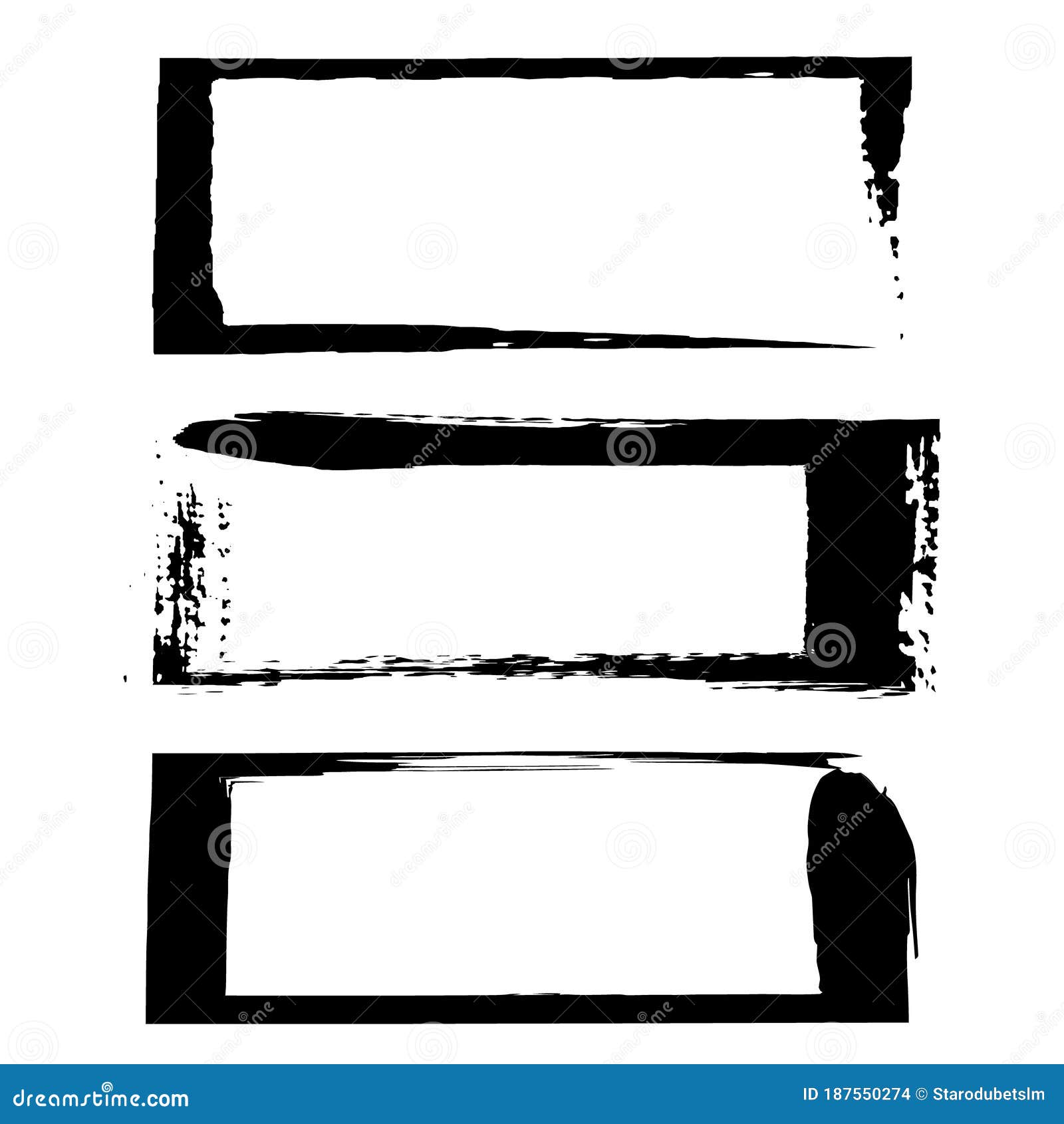 Vector Rectangle Grunge Black Stickers Stock Vector - Illustration of ...