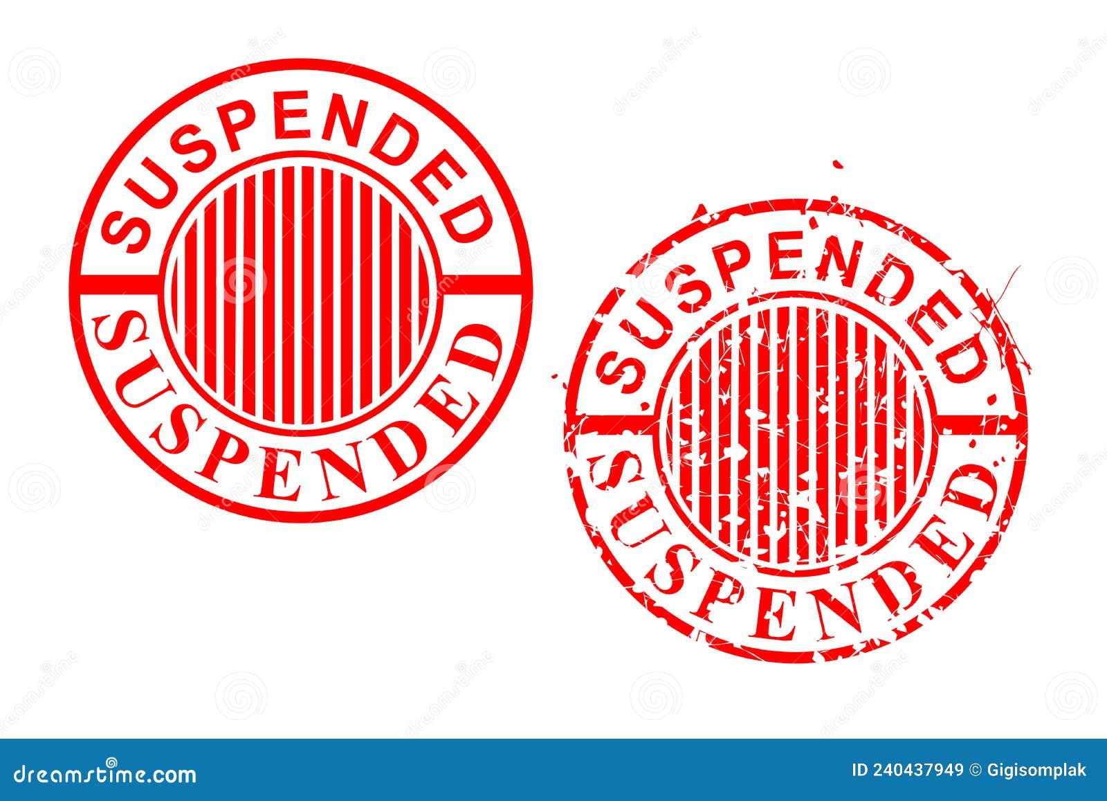 Simple Set Vector Rectangle Red Rubber Stamp, Suspended Stock Vector ...
