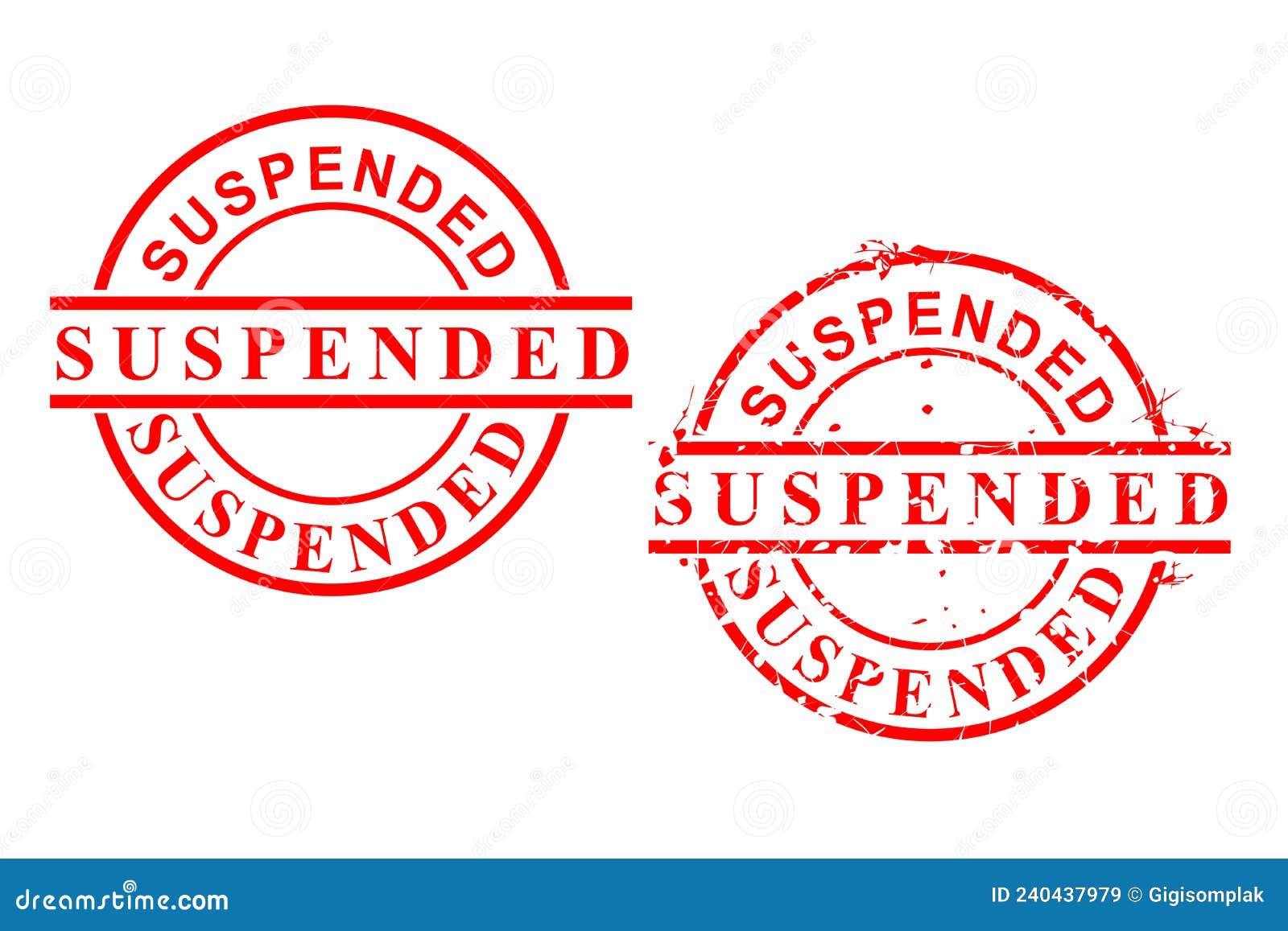 Simple Set Vector Rectangle Red Rubber Stamp, Suspended Stock Vector ...