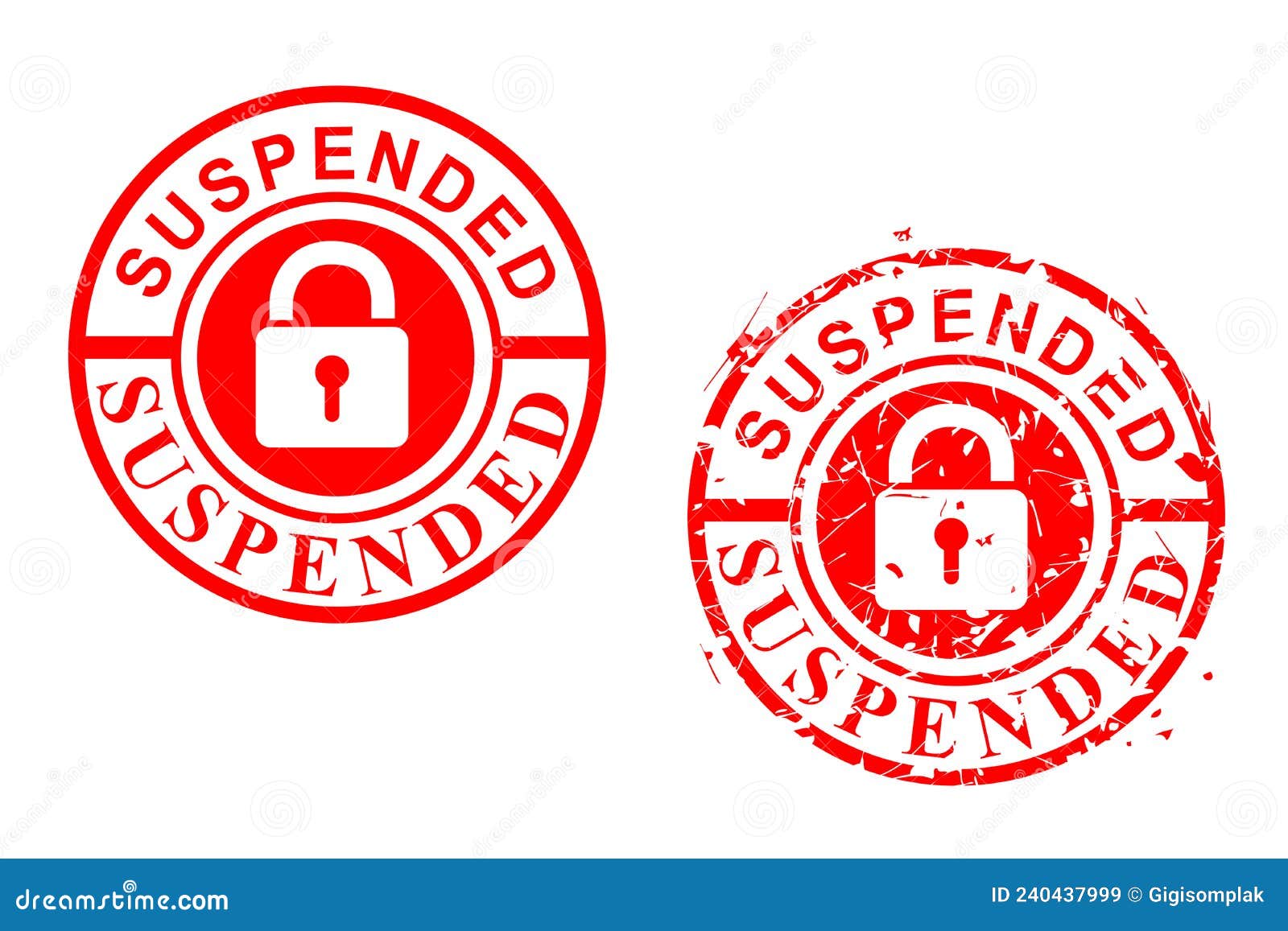 Simple Set Vector Rectangle Red Rubber Stamp, Suspended Stock Vector ...