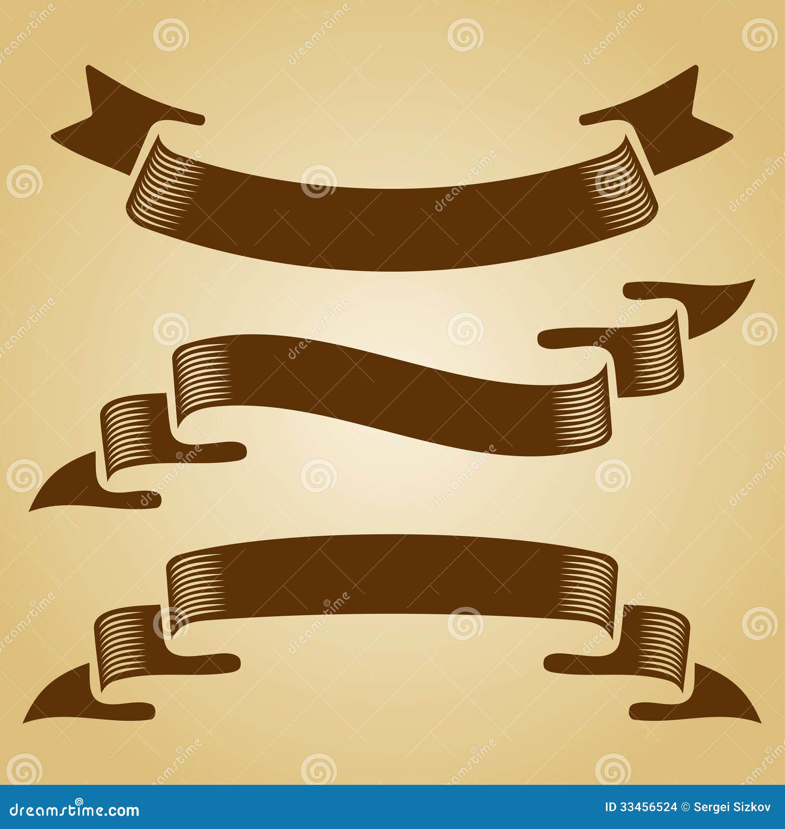 Set of Vector Retro Ribbons Stock Vector - Illustration of decorative ...