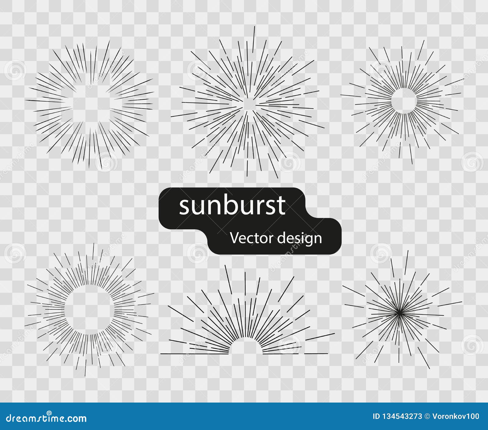 Set of Vector Retro Solar Light Rays from Simple Lines. Abstract Rays ...