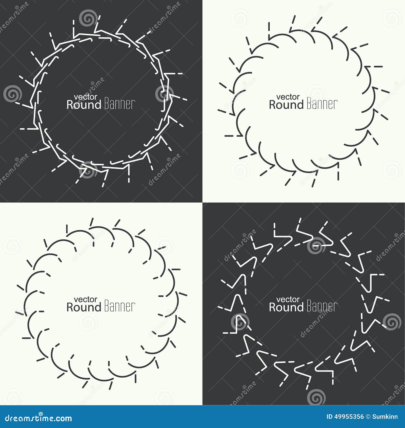 Set of Vector Round Banners Stock Vector - Illustration of badge, copy ...