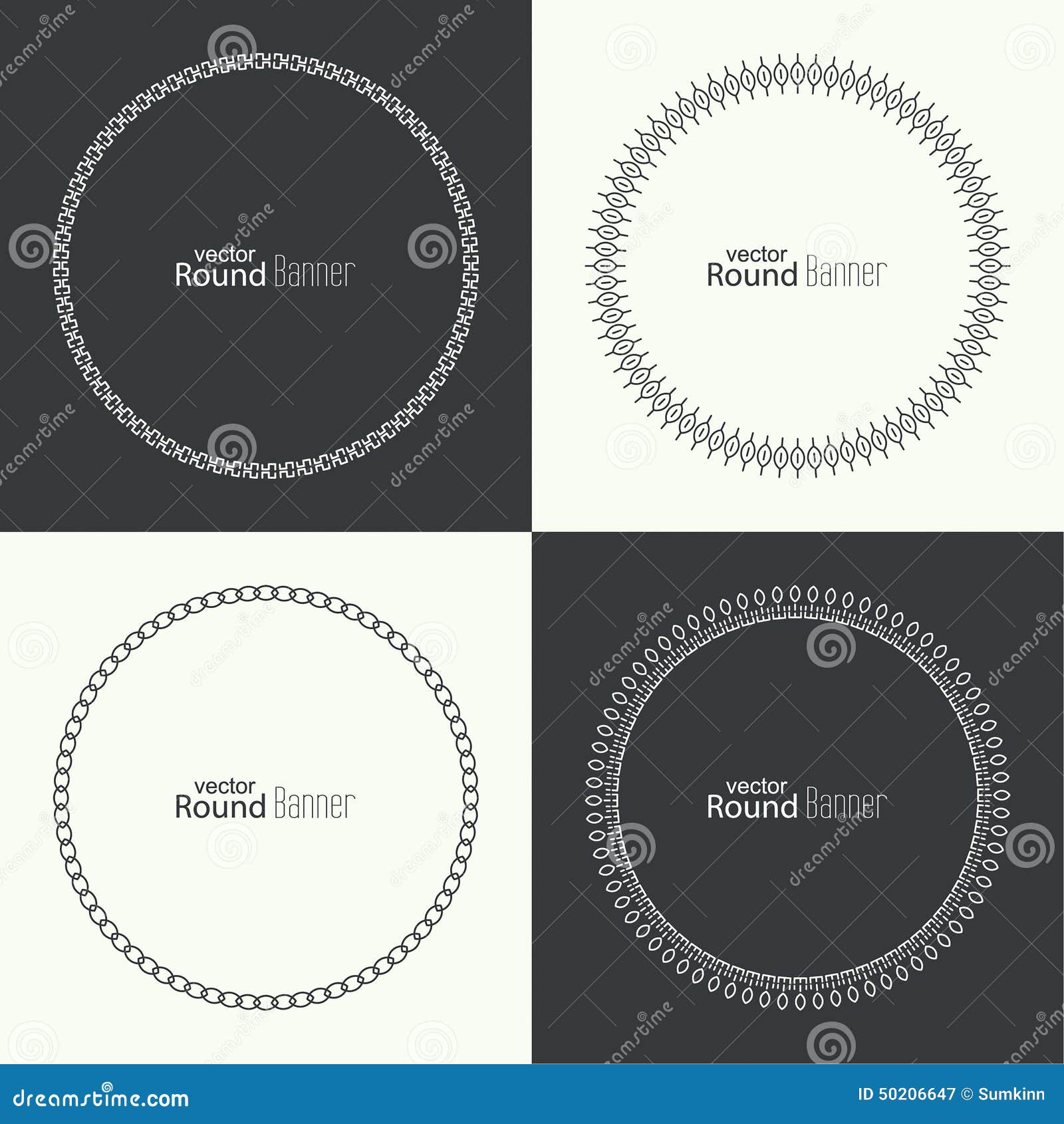 Set of Vector Round Banners Stock Vector - Illustration of minimal ...