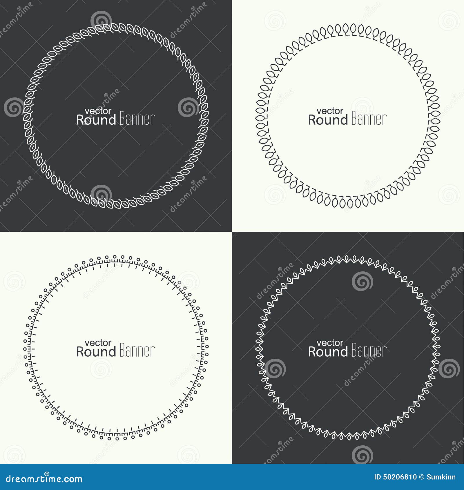 Set of Vector Round Banners Stock Vector - Illustration of chain, copy ...