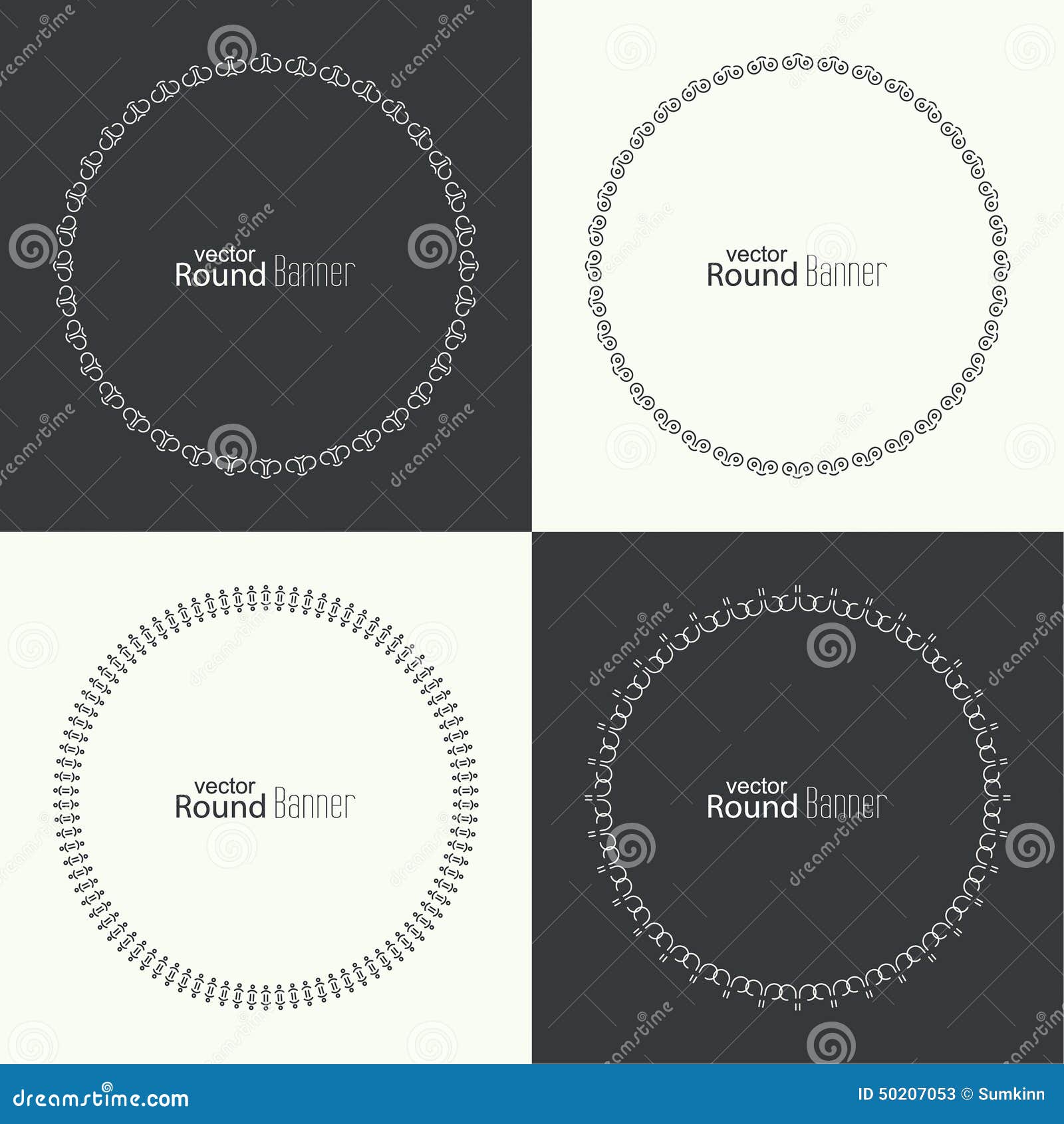 Set of Vector Round Banners Stock Vector - Illustration of medallion ...