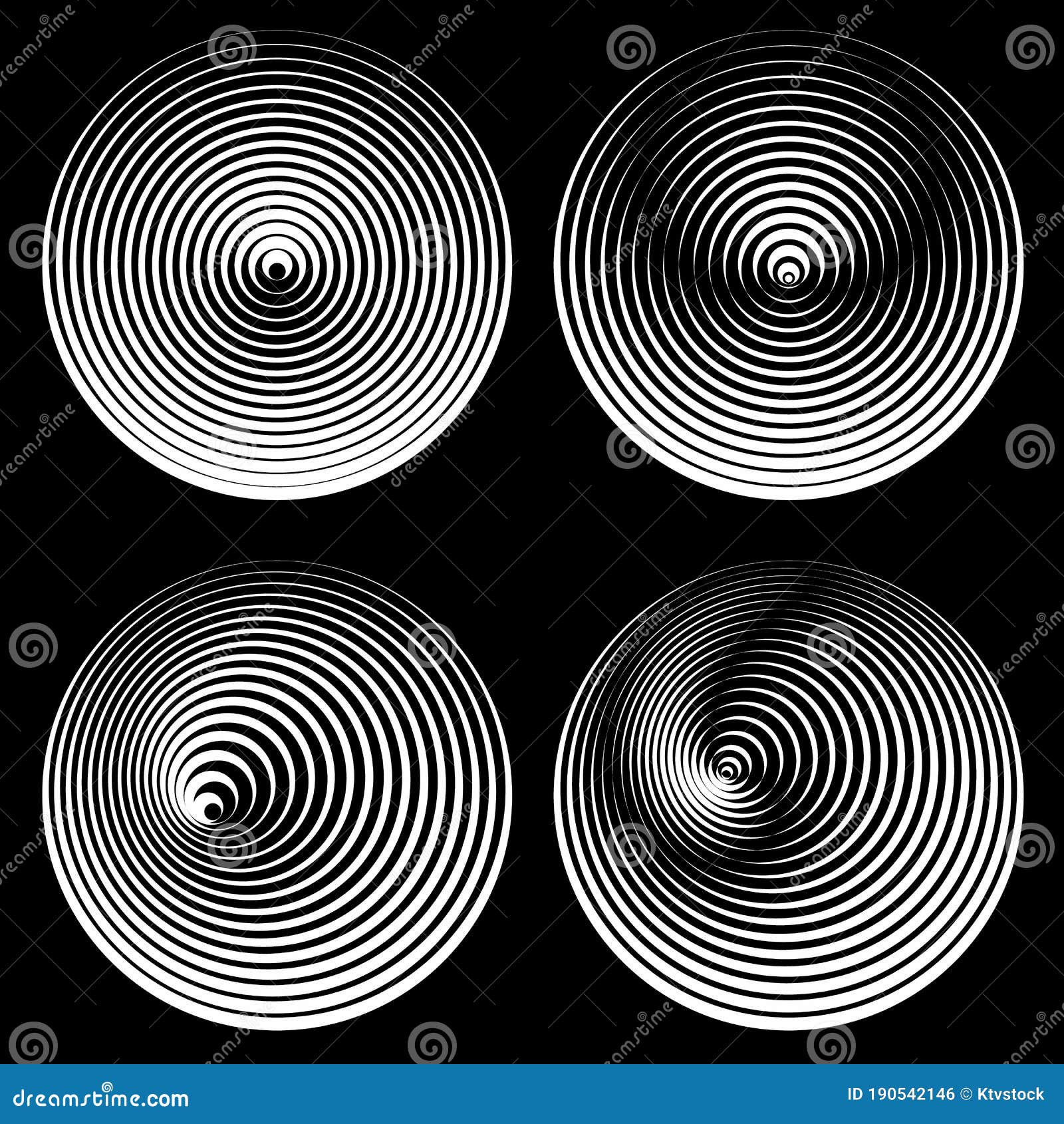 Set of Vector Round Elements from Lines Stock Vector - Illustration of ...