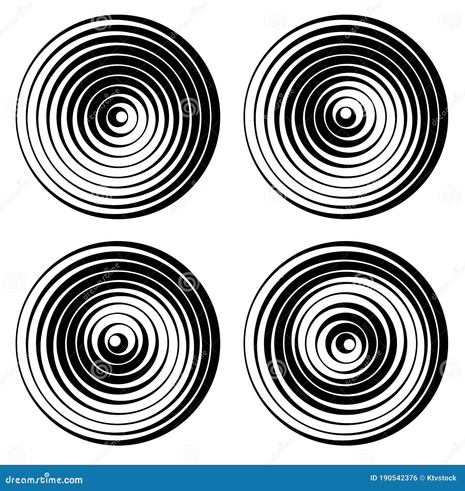 Set of Vector Round Elements from Lines Stock Vector - Illustration of ...
