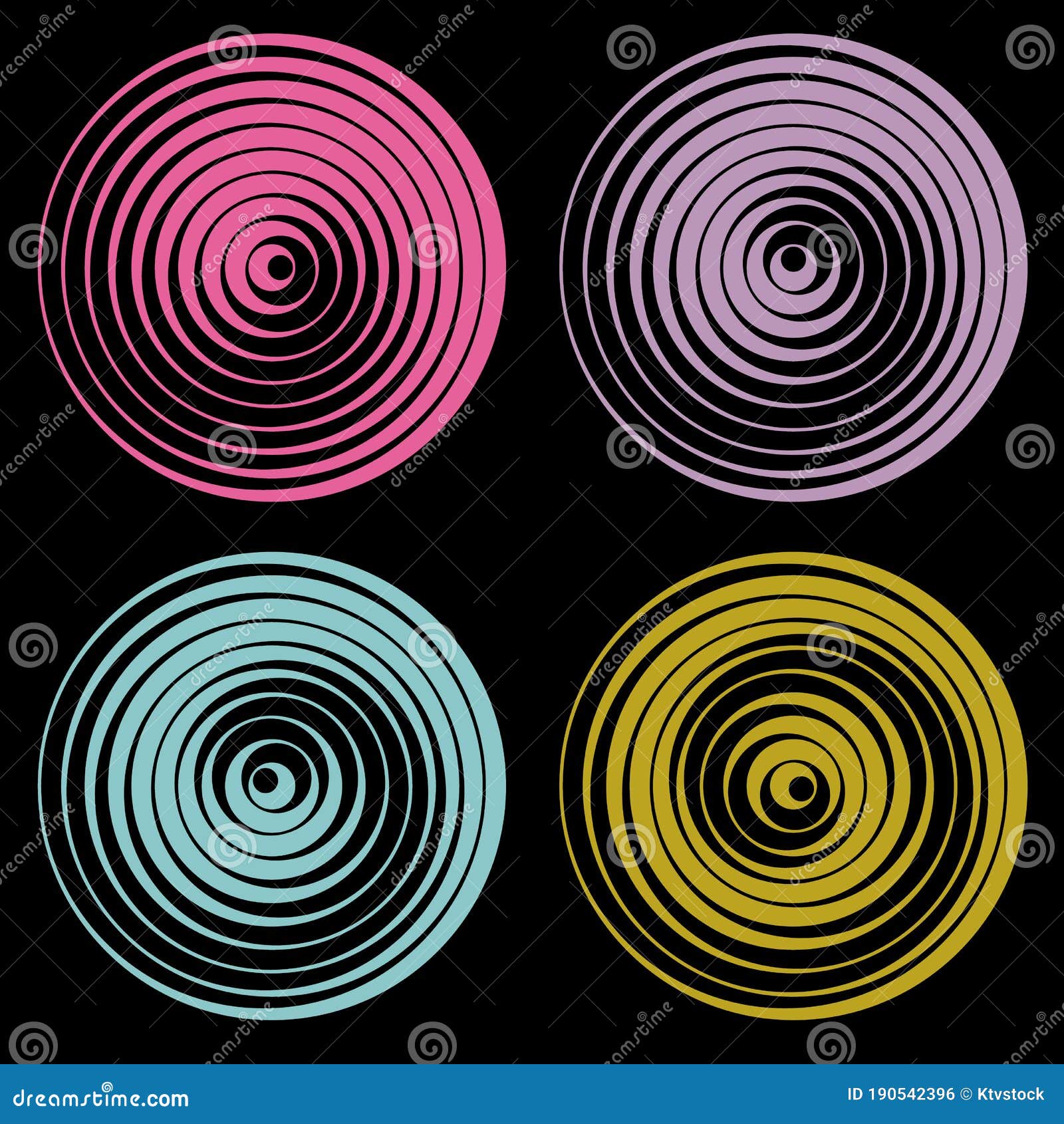 Set of Vector Round Elements from Lines Stock Vector - Illustration of ...