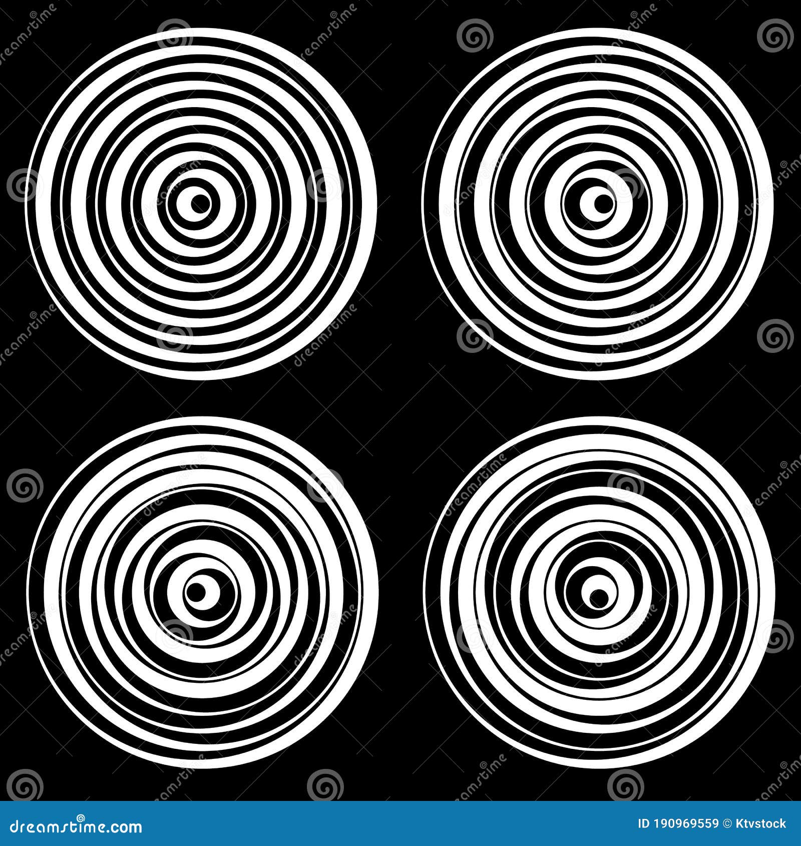 Set of Vector Round Elements from Lines Stock Vector - Illustration of ...