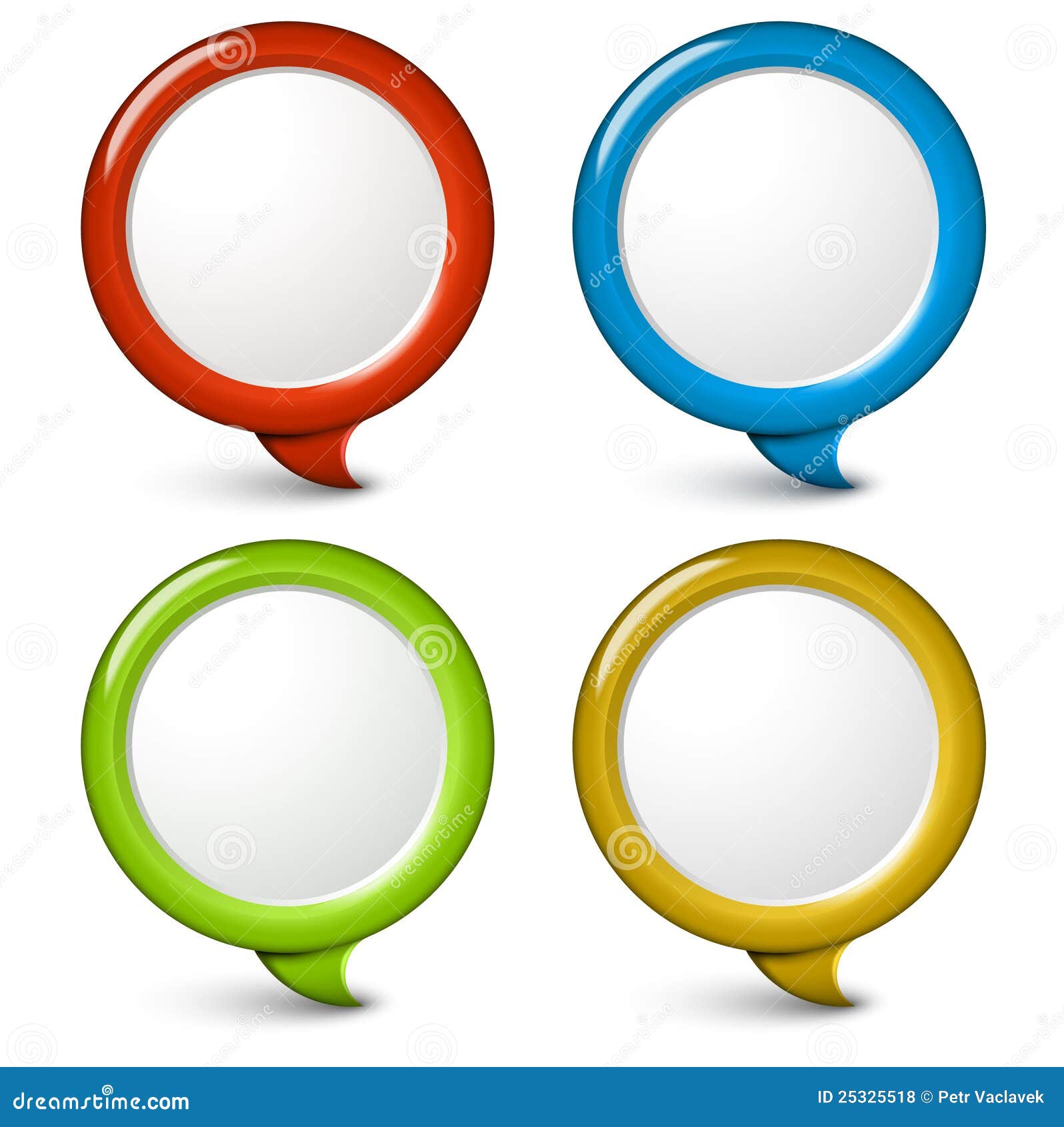 Set of Vector Round Simple 3d Bubbles Stock Vector - Illustration of ...