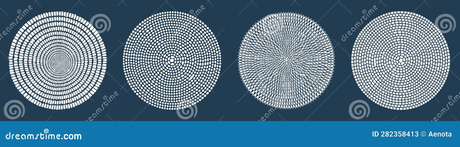 Set Of Vector Round Structure Set Abstract Generative Circle Design Elements Stock Vector