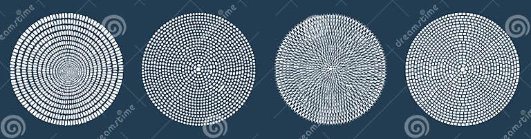 Set Of Vector Round Structure Set Abstract Generative Circle Design Elements Stock Vector