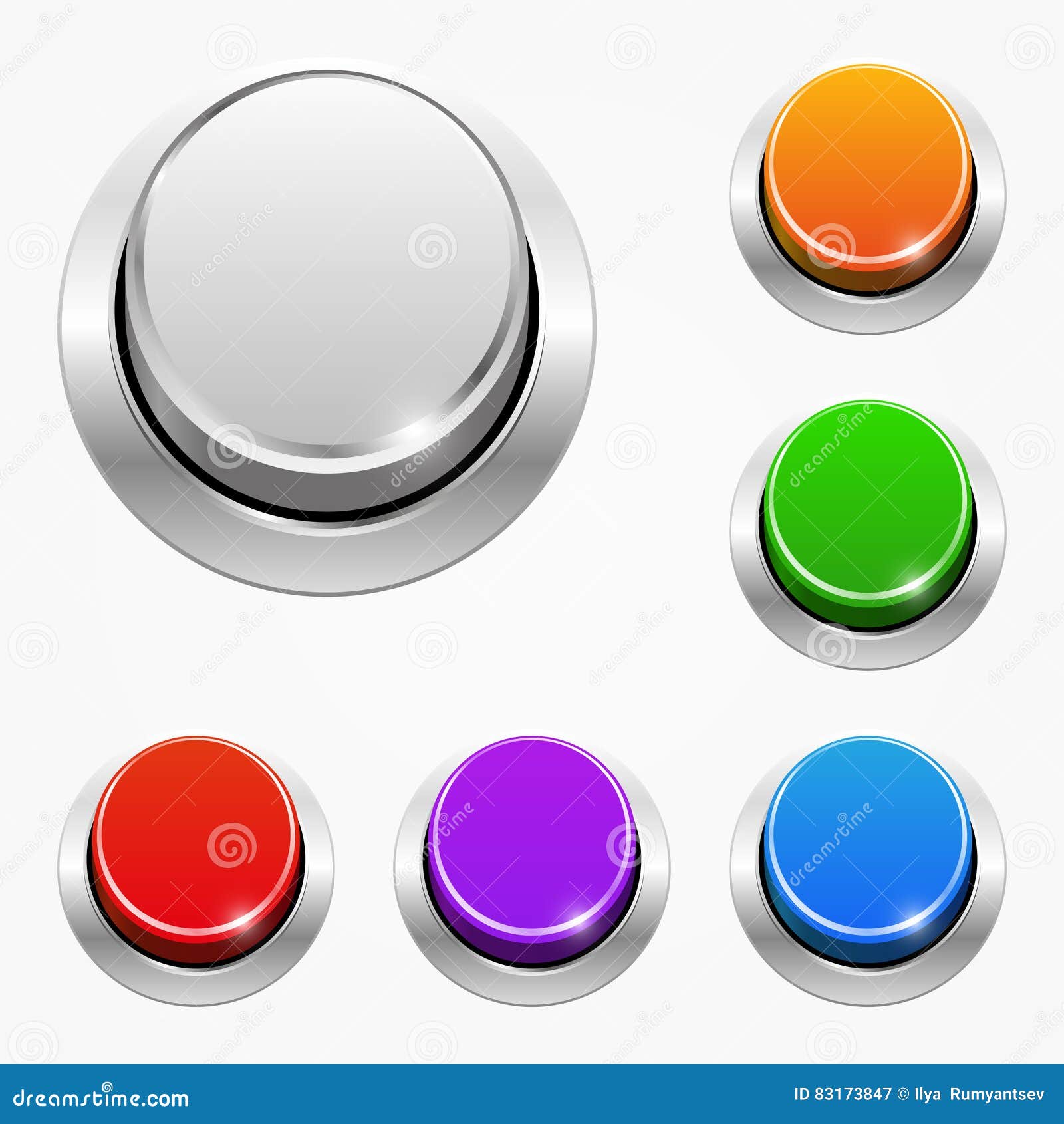 Set of Vector Round Web Buttons Stock Vector - Illustration of decor ...