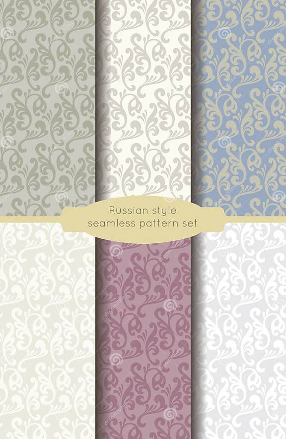 Set of Vector Russian Patterns Stock Vector - Illustration of vector ...