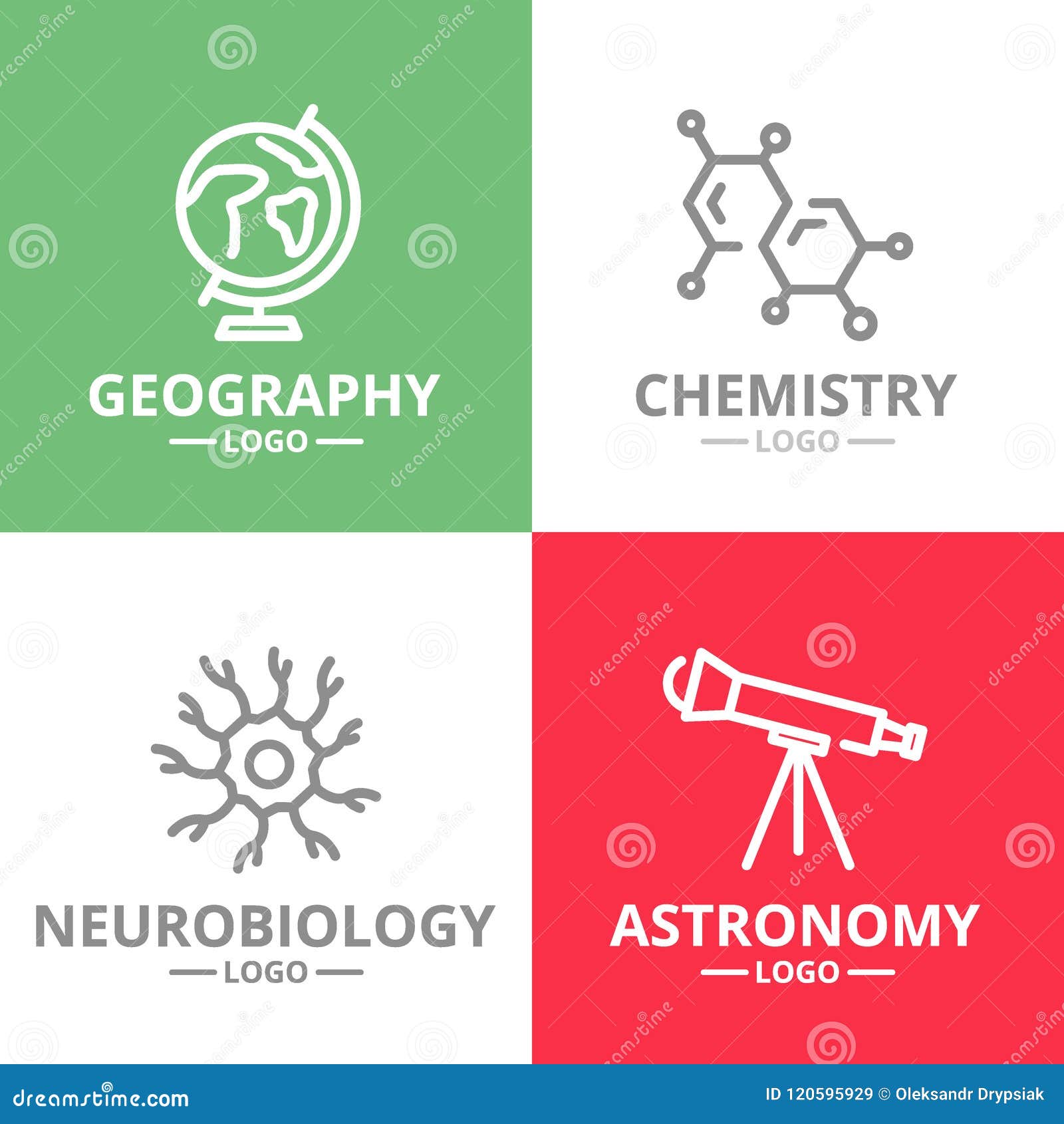 Set of Vector Science and Research Logo or Insignia, Emblems, Labels ...