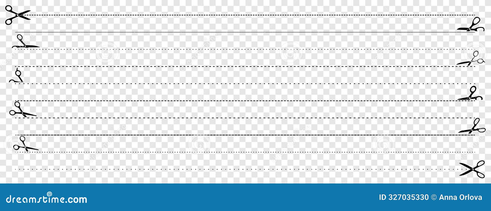 Set of Vector Scissors Cutting Dotted Lines on Transparent Background ...