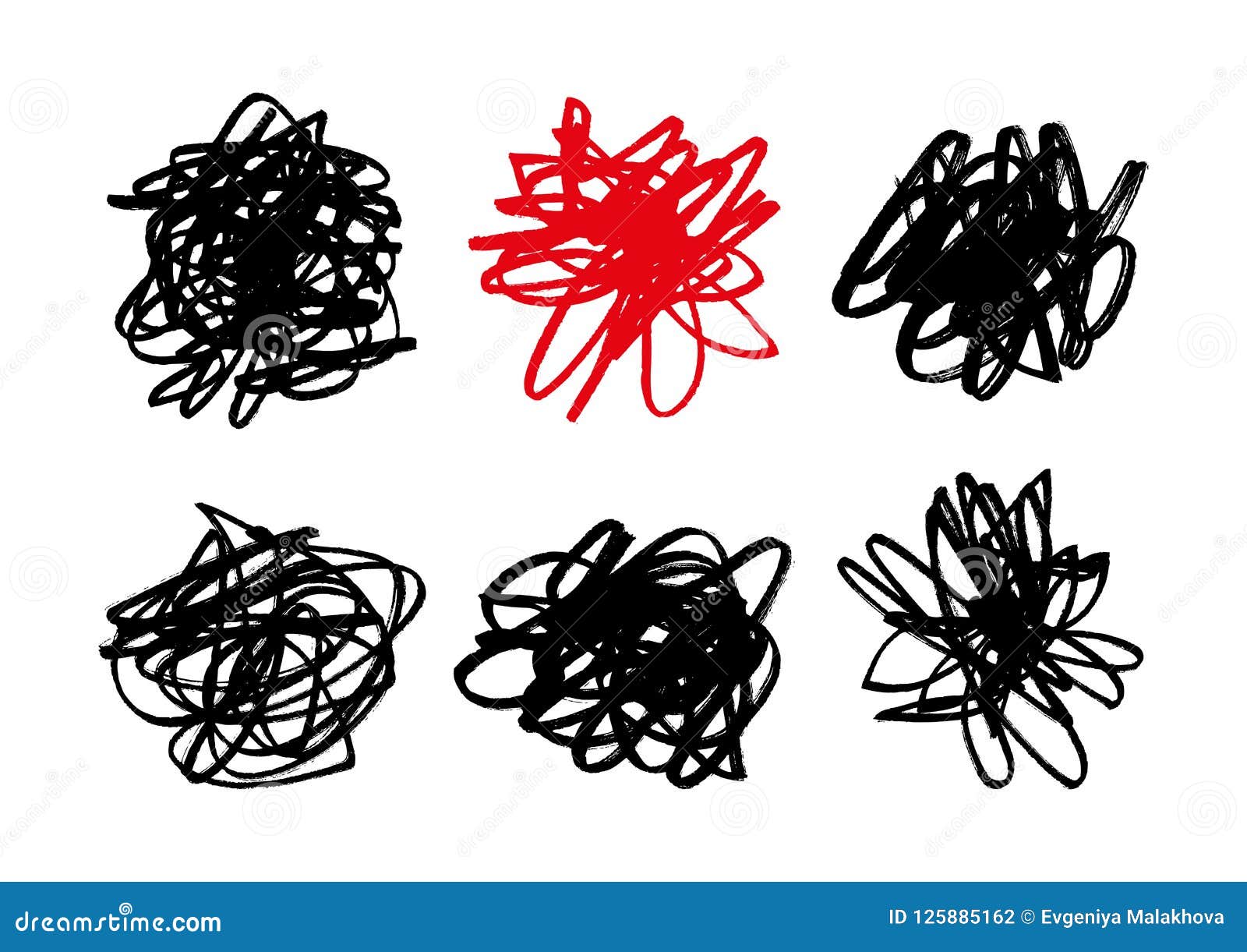 Set of Vector Scribble Elements Stock Vector - Illustration of elements ...