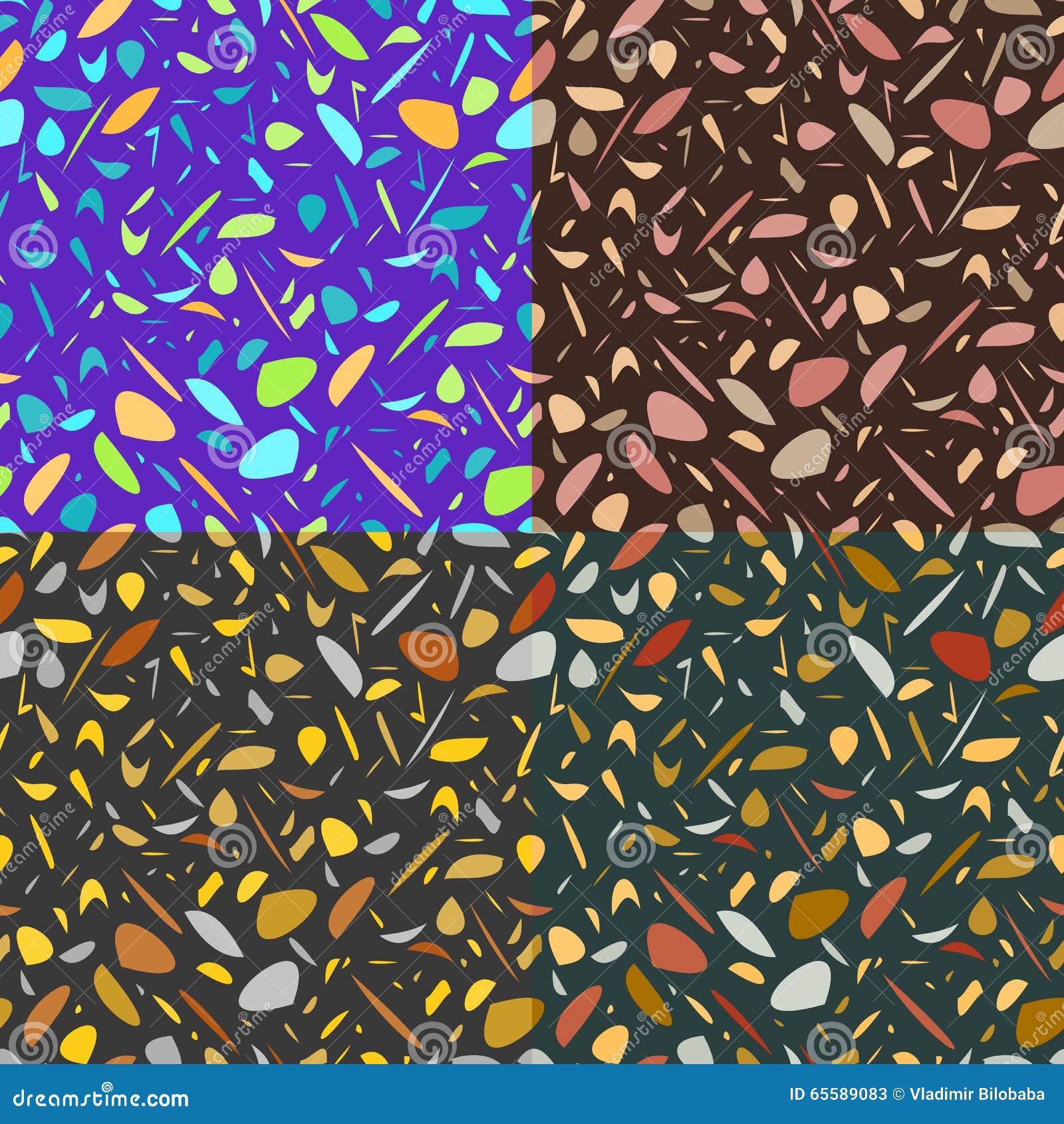 Set of Vector Seamless Abstract Patterns Stock Vector - Illustration of ...