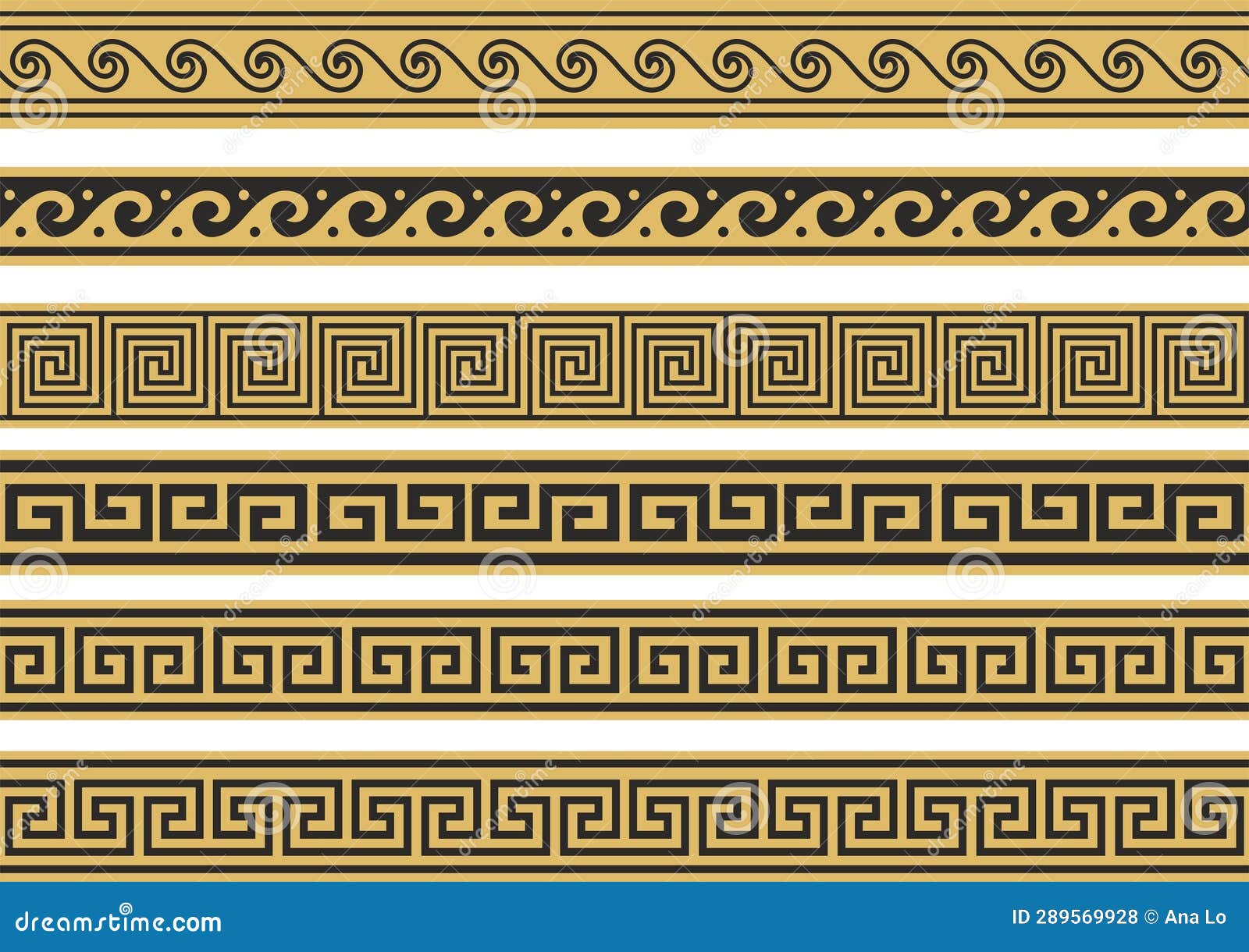 Set of Vector Seamless Greek Classic Ornament. Stock Vector ...