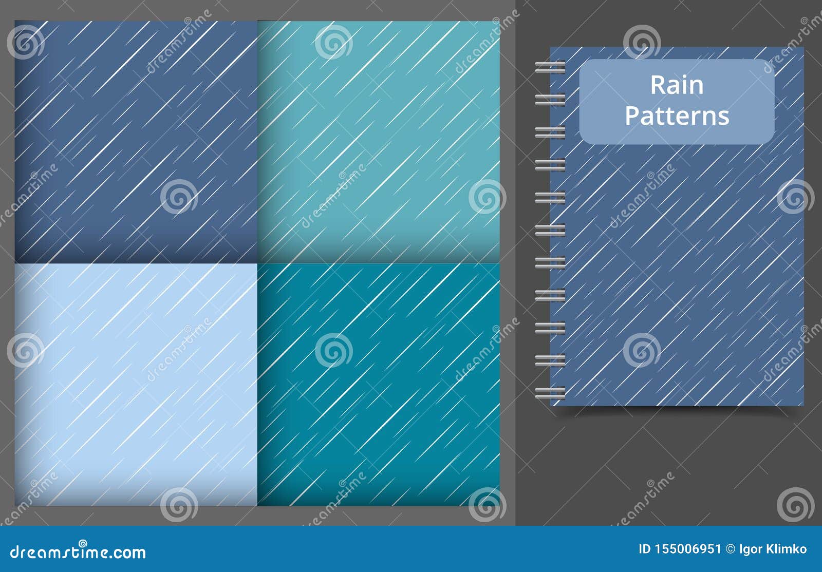 Vector Rain Seamless Pattern of Diagonal Lins on the Blue Stock Vector ...