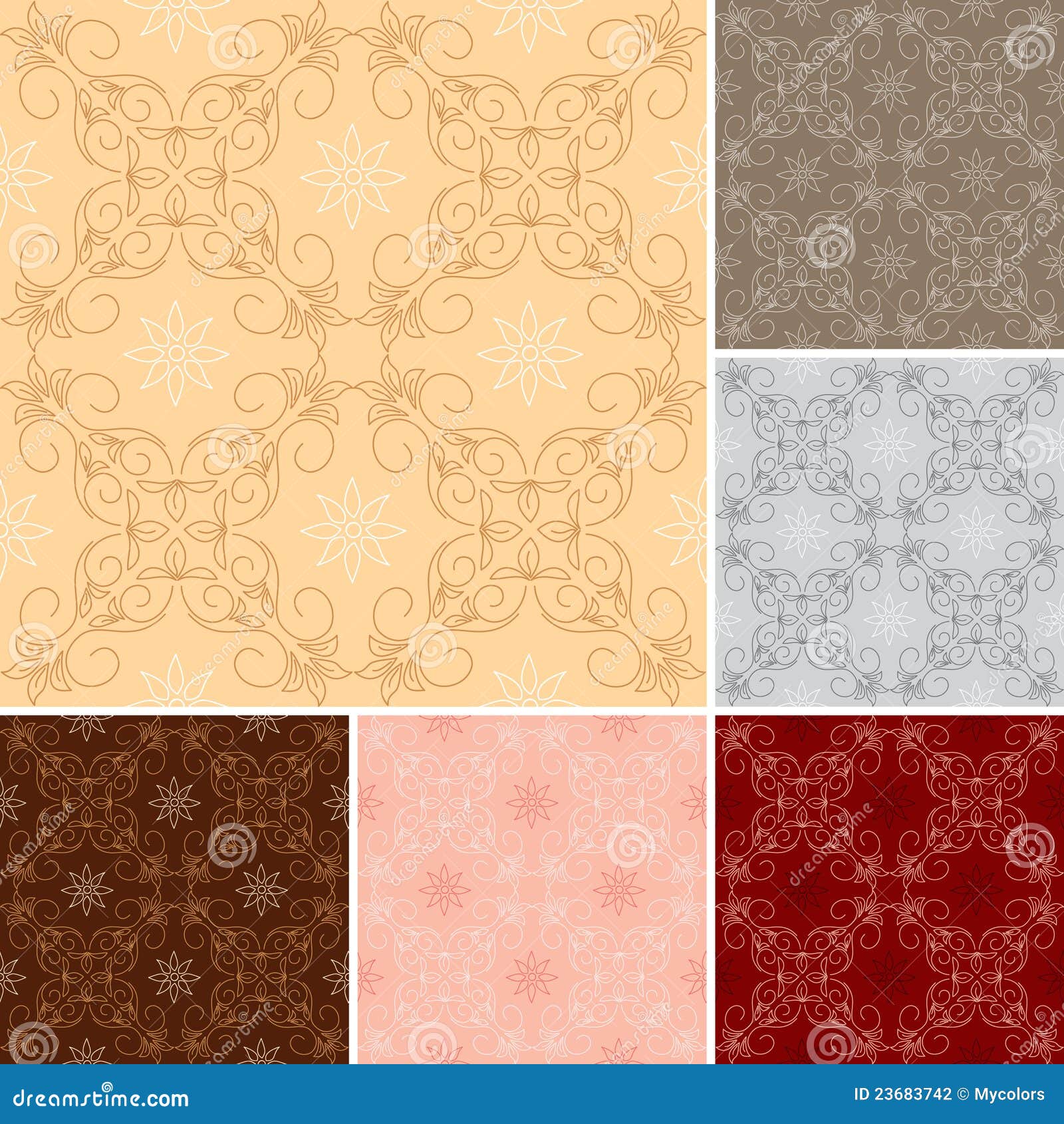 Set - Vector Seamless Patterns for Background Stock Vector ...