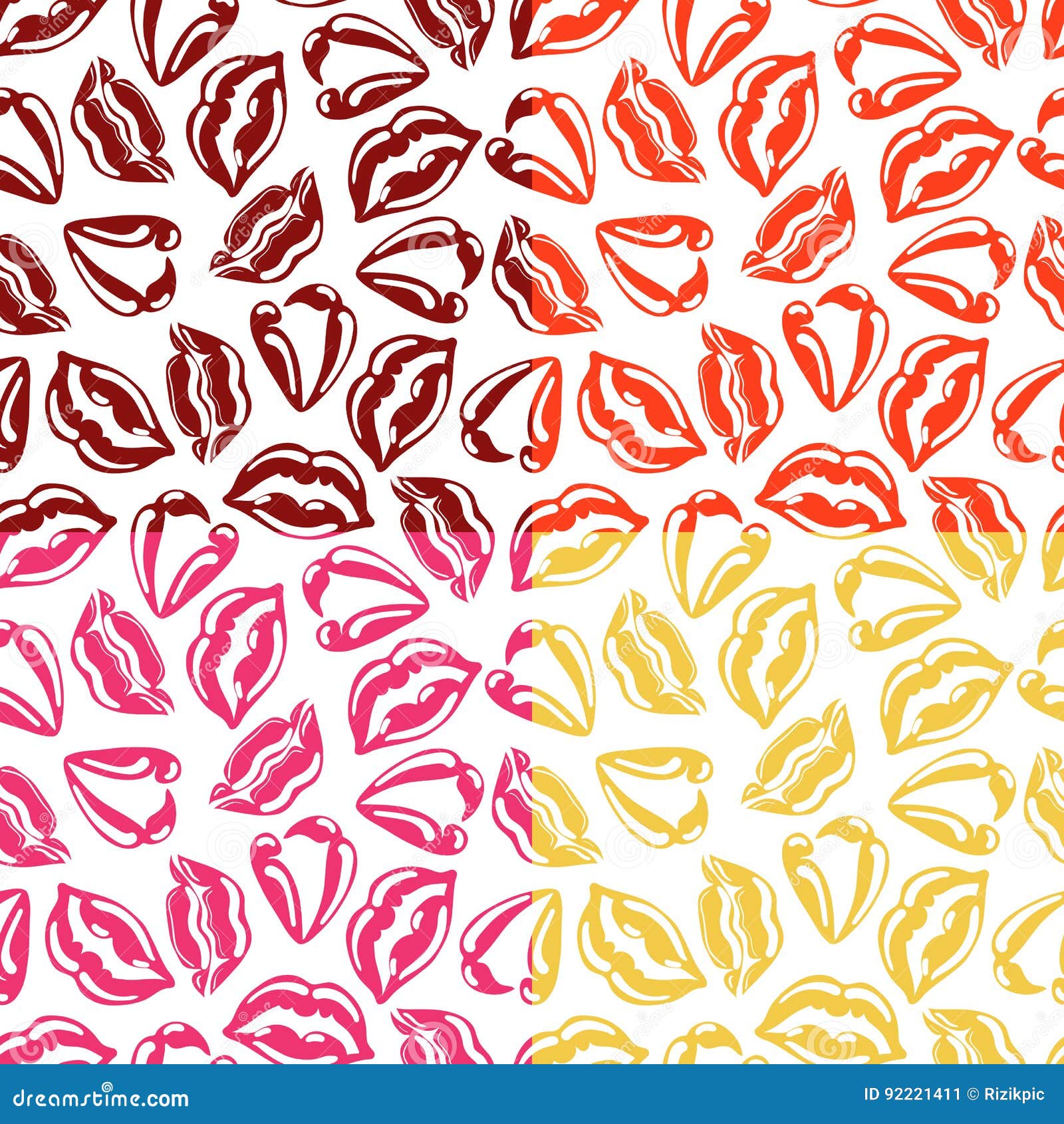 Set of Vector Seamless Patterns with Colorful Lips. Stock Vector ... Set of Vector Seamless Patterns with Colorful Lips. Stock Vector ...
