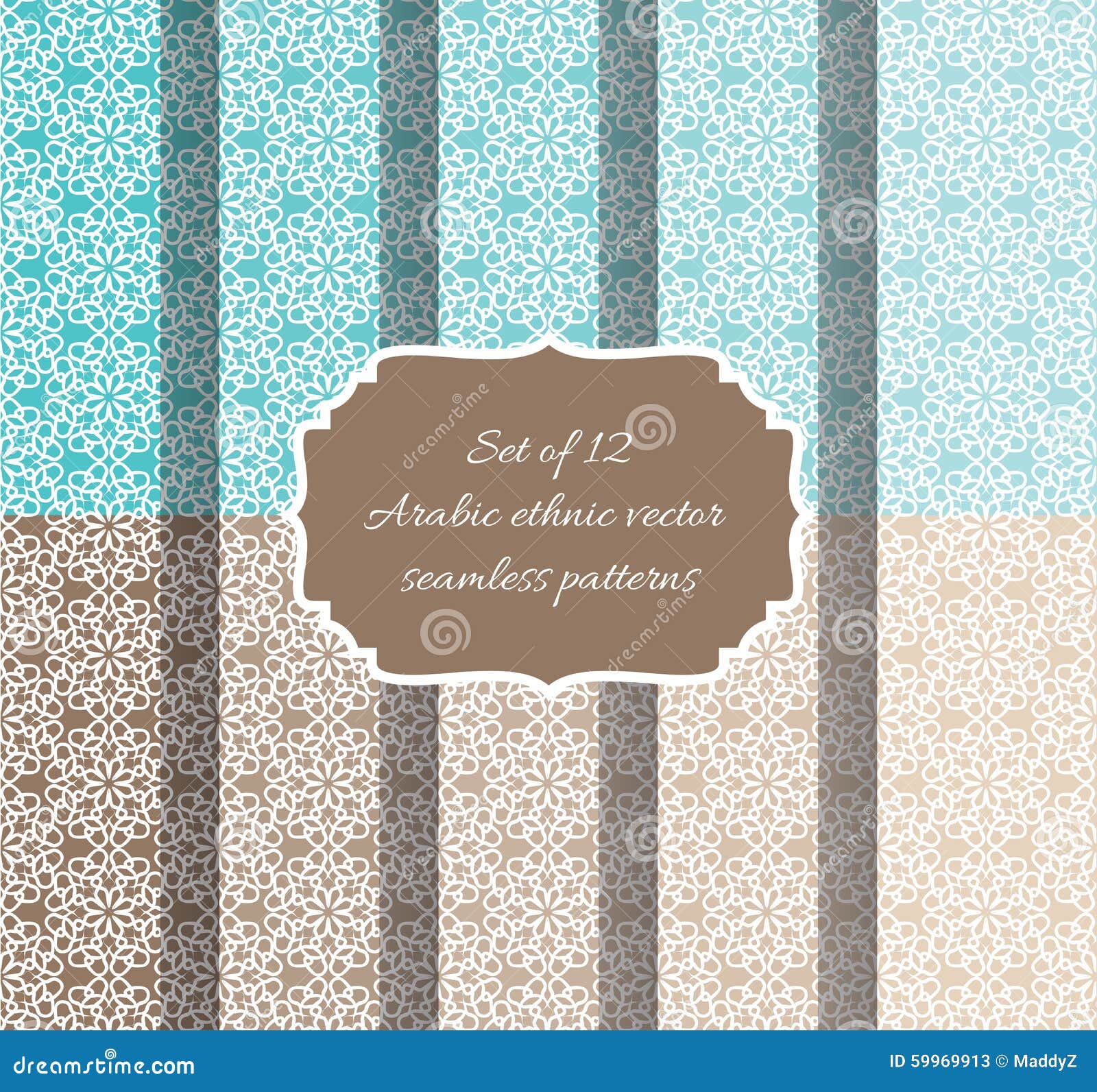 Set of Vector Seamless Patterns in Ethnic Arabic Style. Stock Vector ...