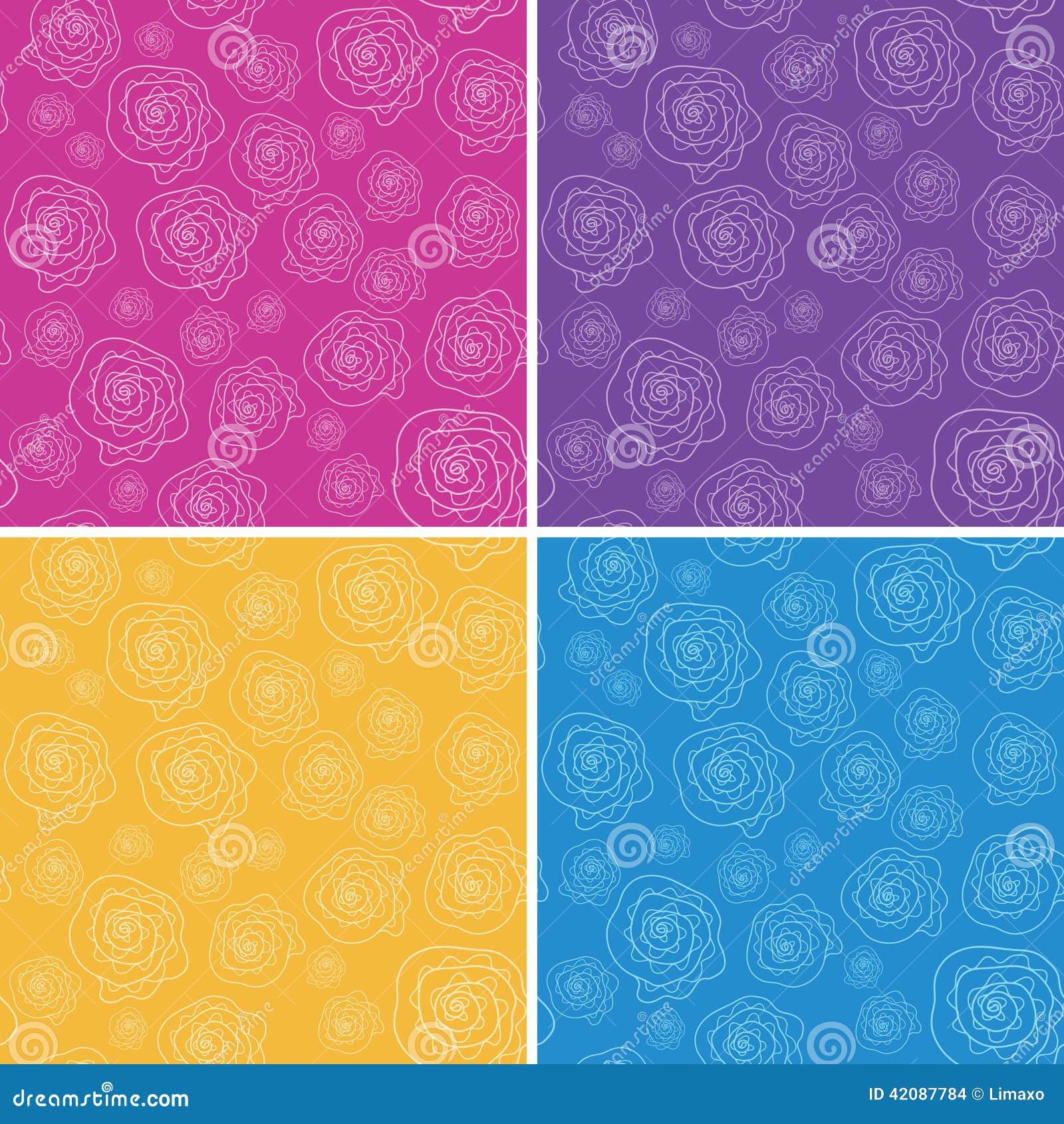 Set of Vector Seamless Patterns with Stylized Hand Stock Vector ...