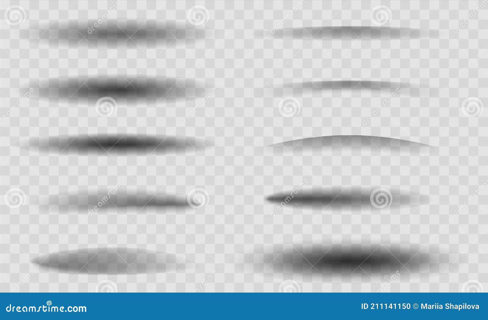 Set of Vector Shadows with Soft Edges Stock Vector - Illustration of ...