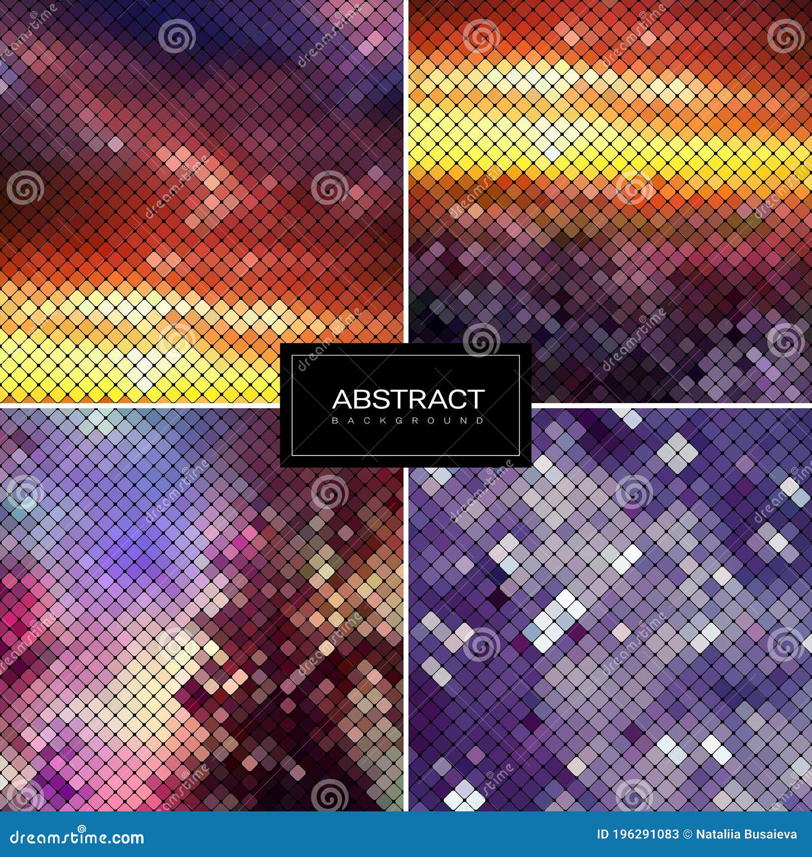 Set of Vector Shiny Mosaic Backgrounds Stock Vector - Illustration of ...