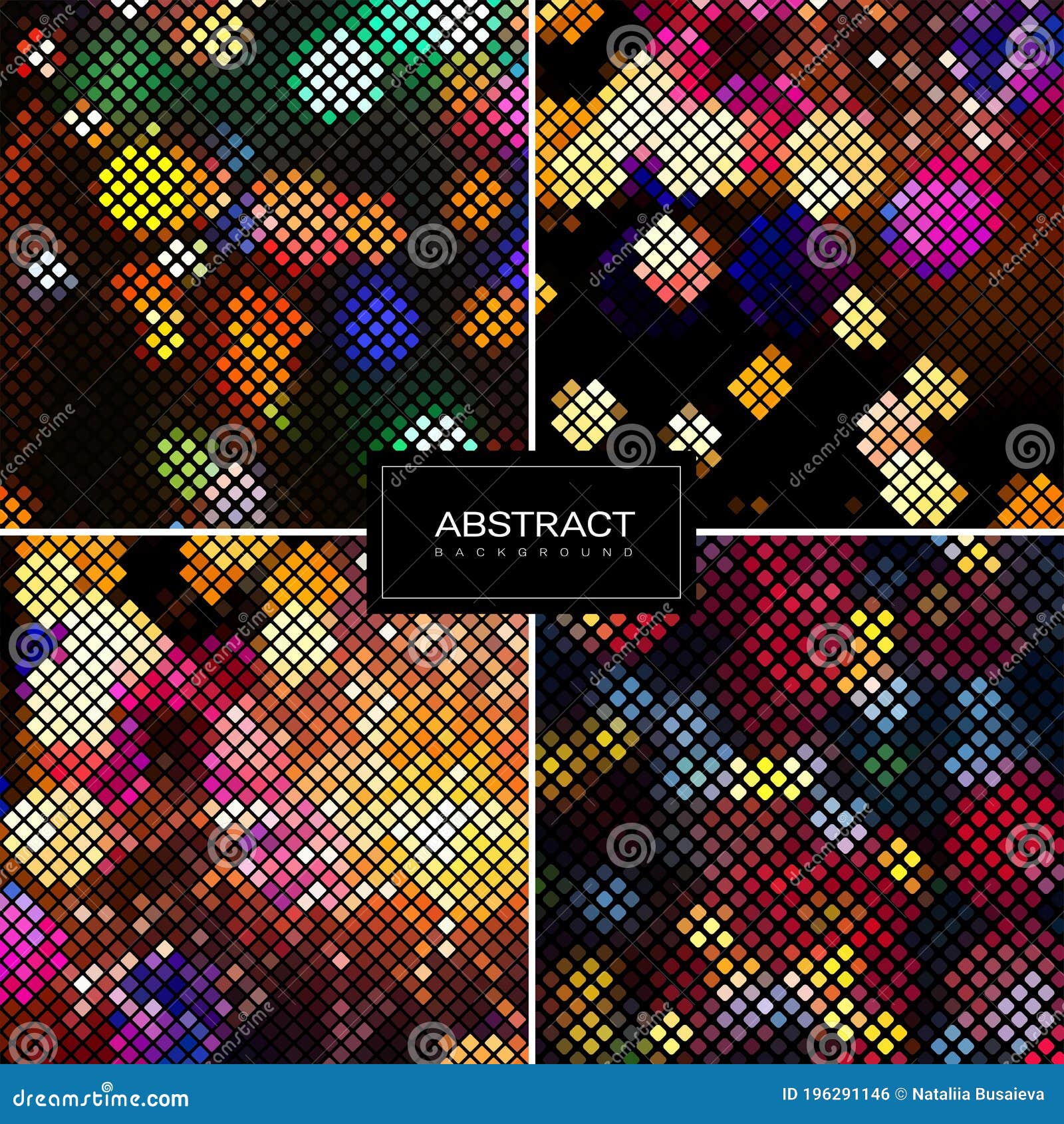 Set of Vector Shiny Mosaic Backgrounds Stock Vector - Illustration of ...