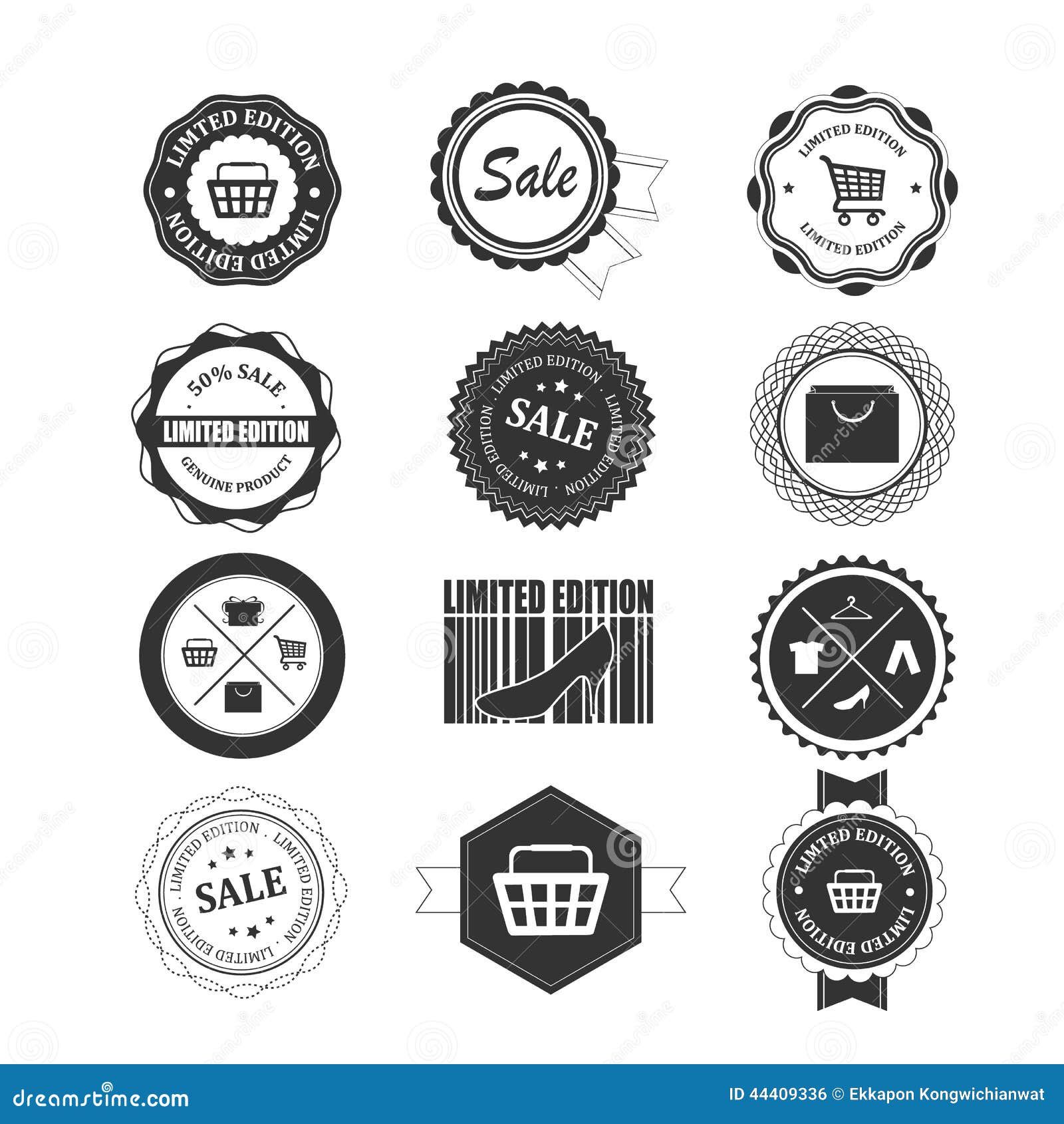 Set of Vector Shopping Badges and Labels Stock Vector - Illustration of ...