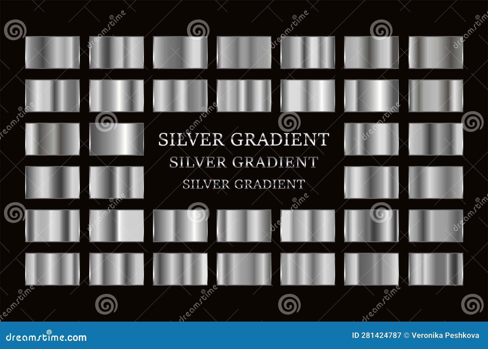 Set Of Vector Silver Gradients Samples. Sutable For Text, Flyers ...