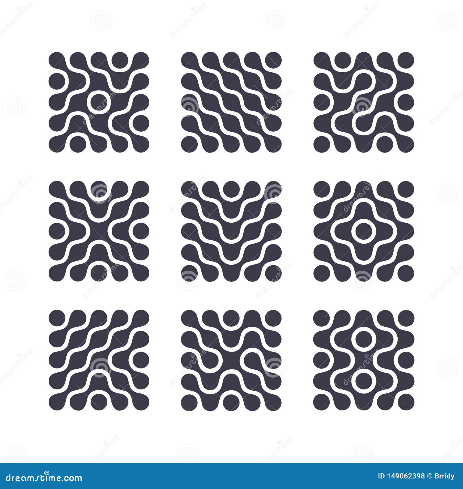 Set Of Vector Smooth Square Shapes Isolated On White Background ...