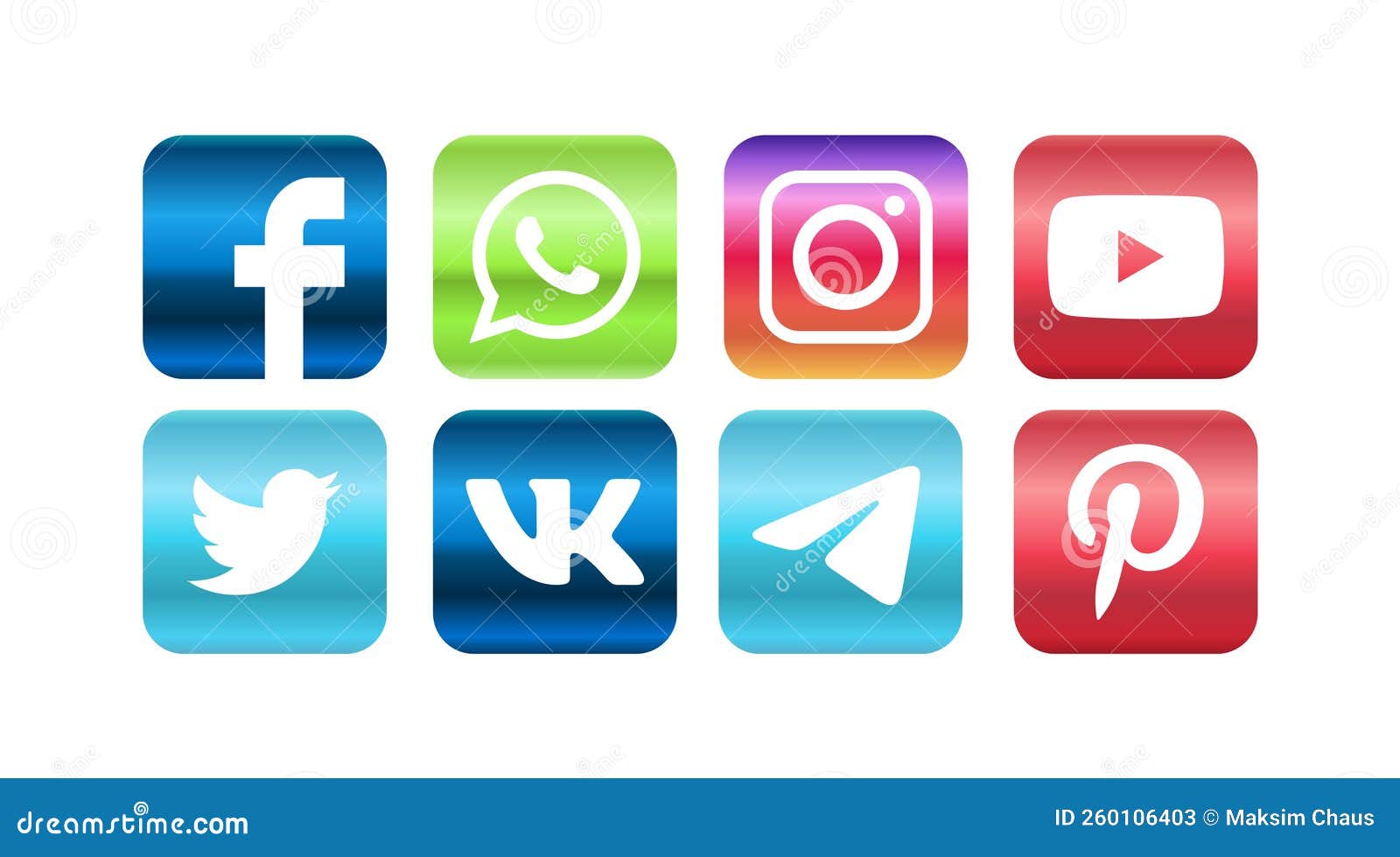 Social media logos stock vector. Illustration of design - 260106403