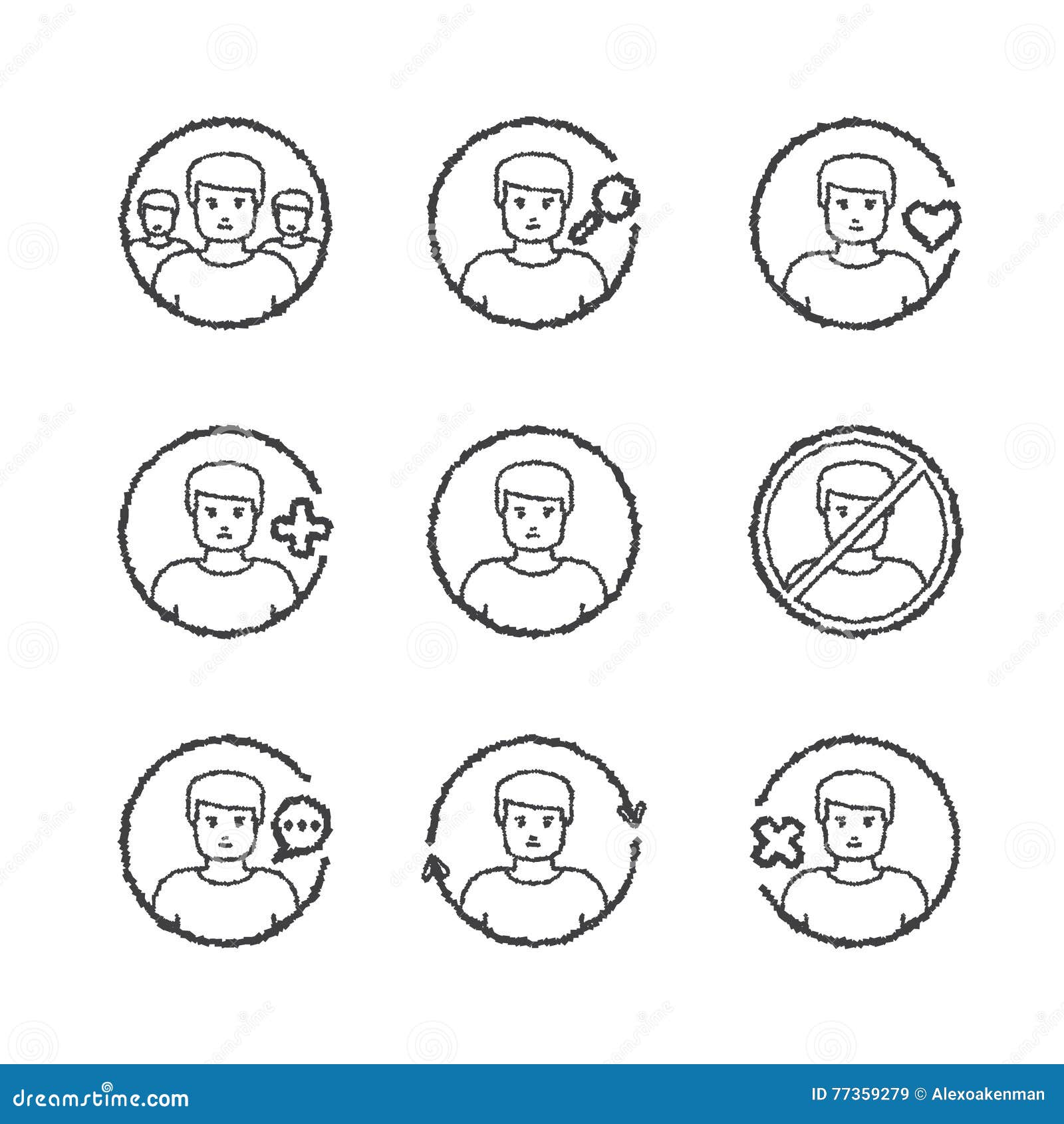 Set of Vector Social Network Icons and Concepts in Sketch Style Stock ...