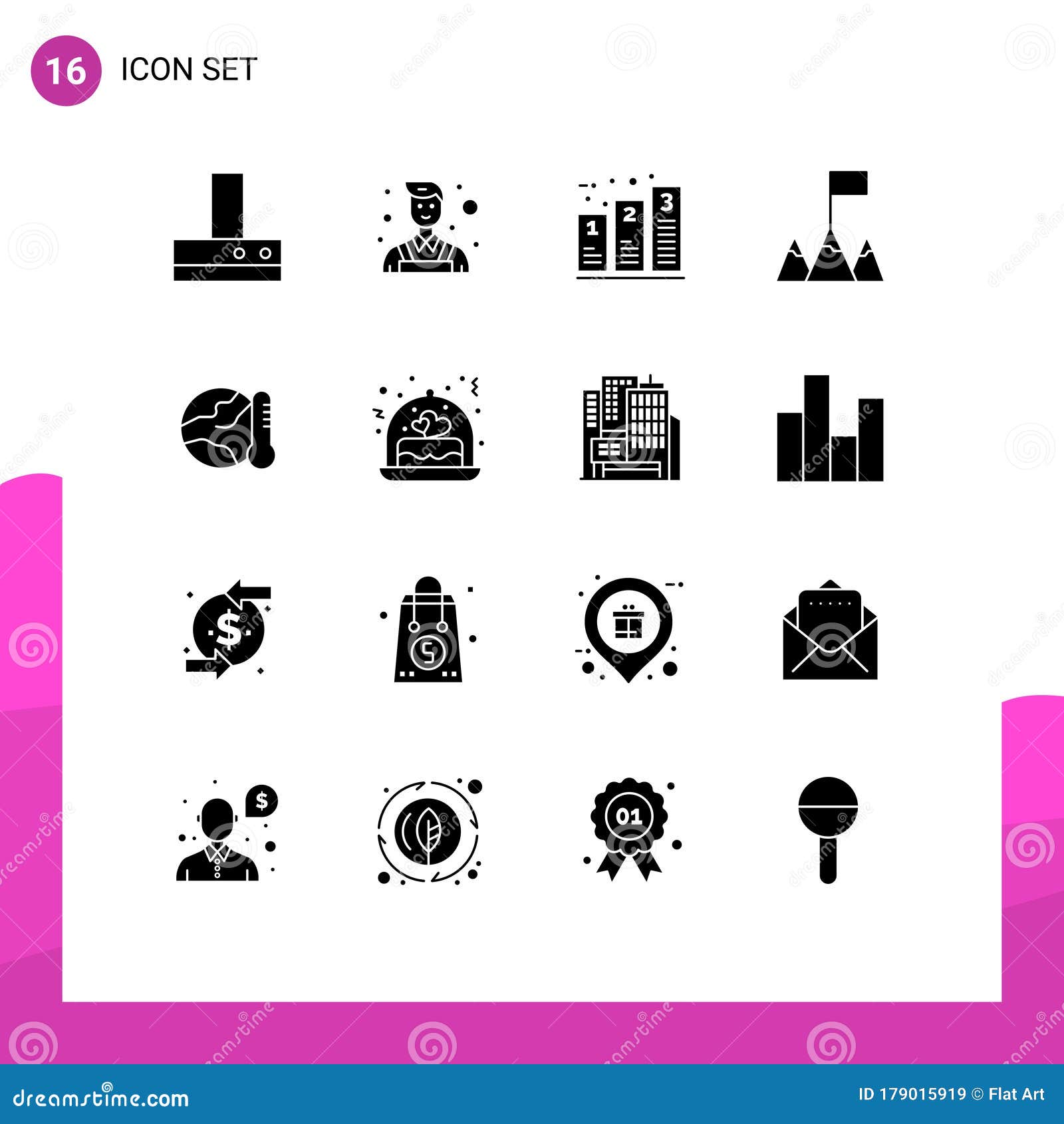 Graph Set Environment Diagram Infographic Icon Business Chart Cartoon ...