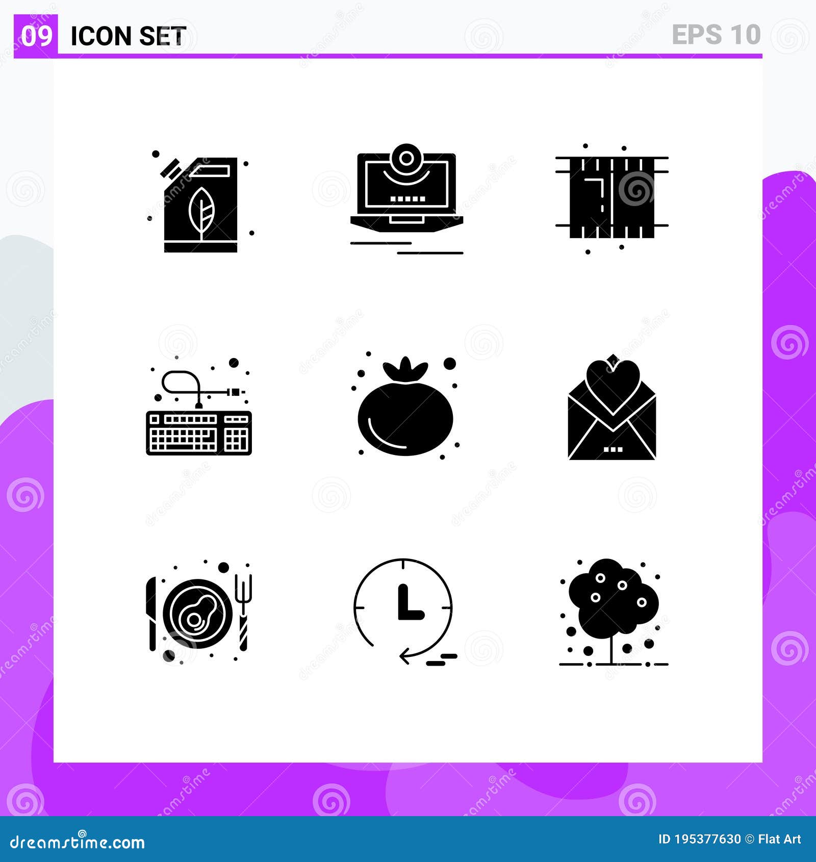 9 Creative Icons Modern Signs and Symbols of Tomato, Connection, Video ...