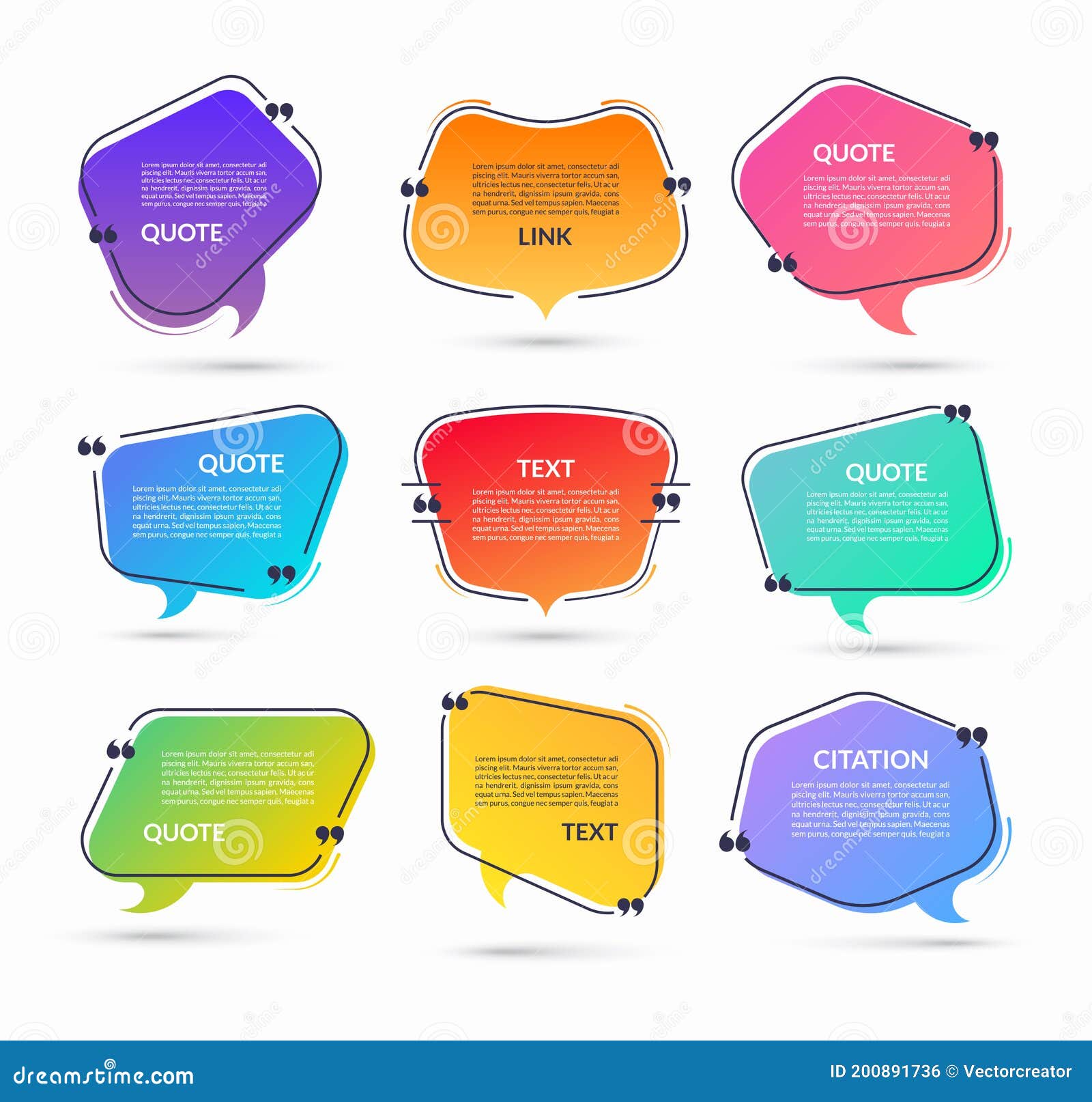 Set of Vector Speech Bubbles with Quotation Marks. Stock Vector ...