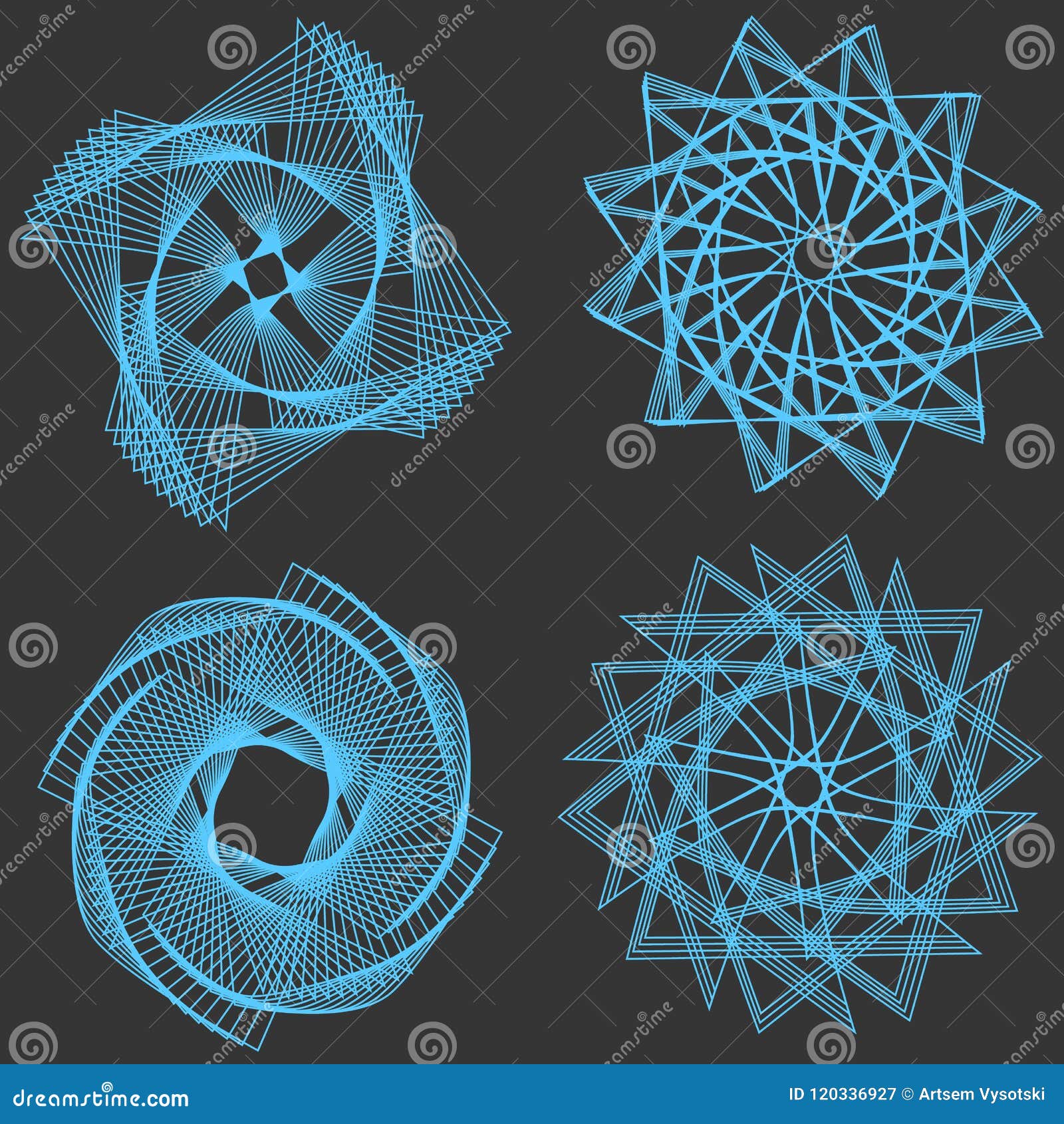 Set of Vector Spirograph Multipurpose Elements Stock Vector ...