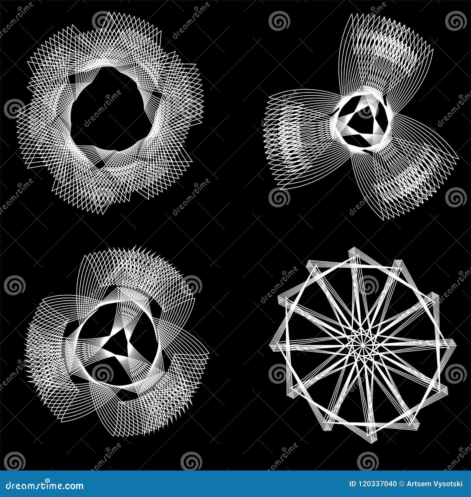 Set of Vector Spirograph Multipurpose Elements Stock Vector ...