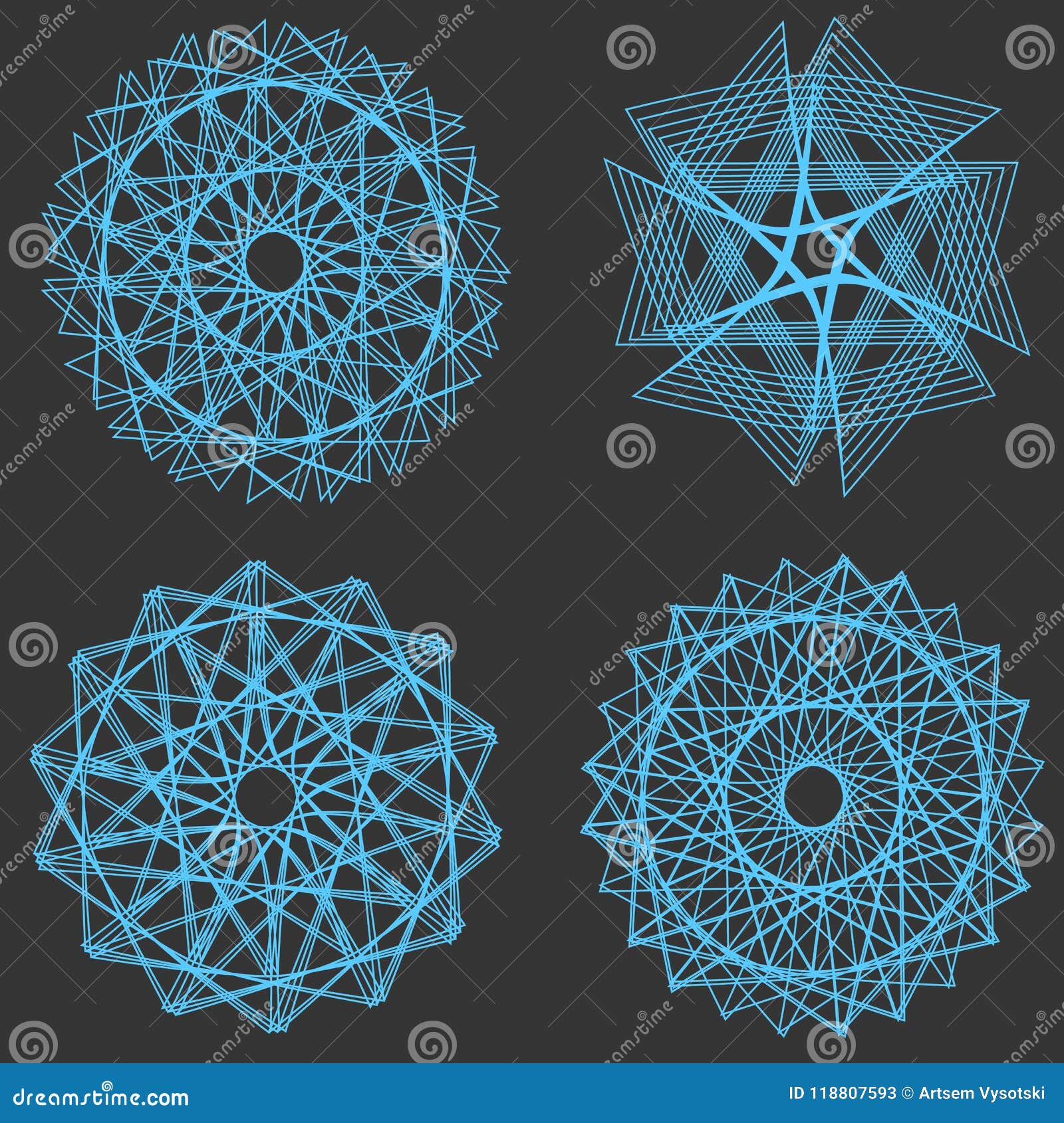 Set of Vector Spirograph Multipurpose Elements Stock Vector ...